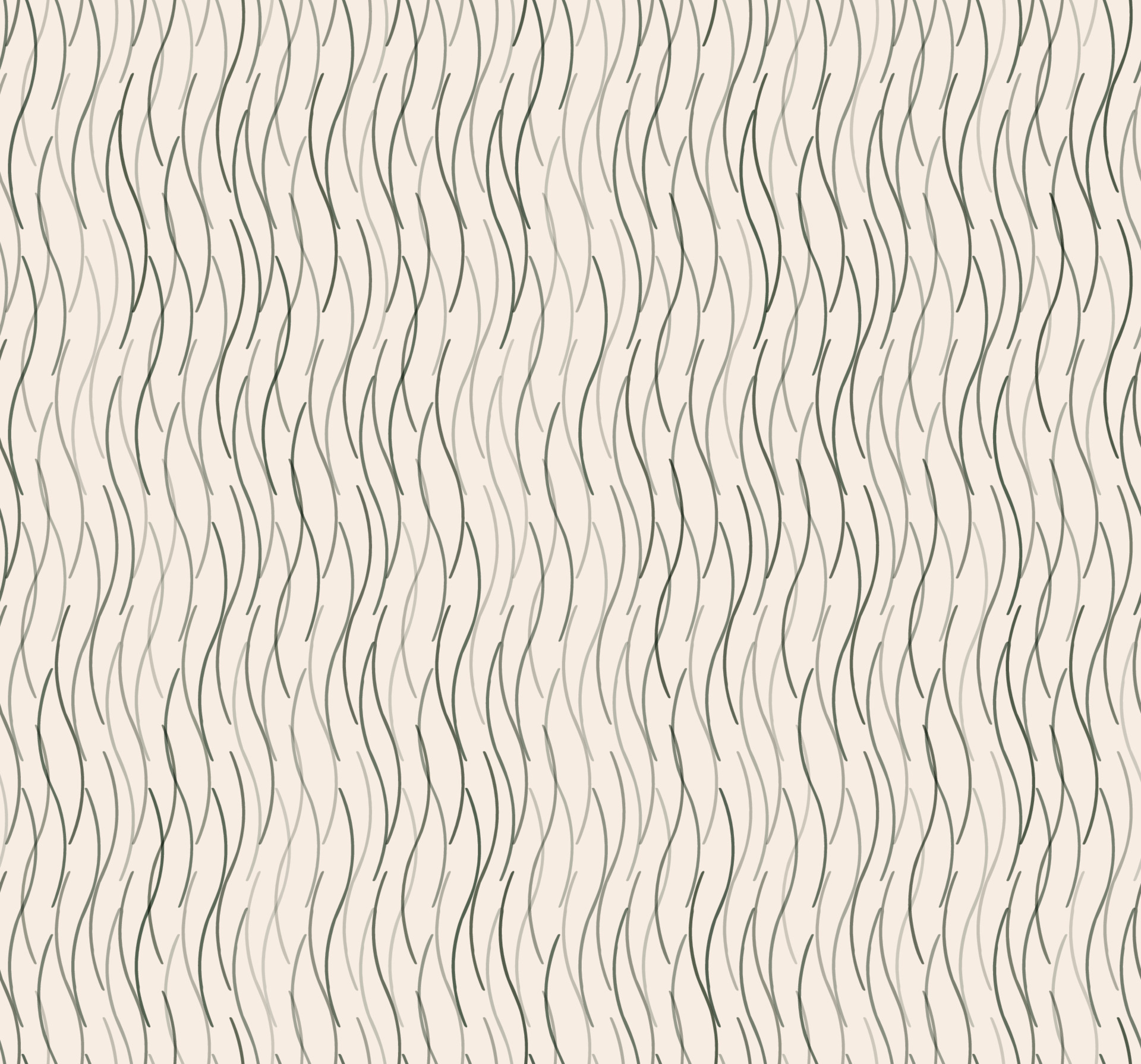 Abstract small curve wavy line strokes seamless pattern random green on ...