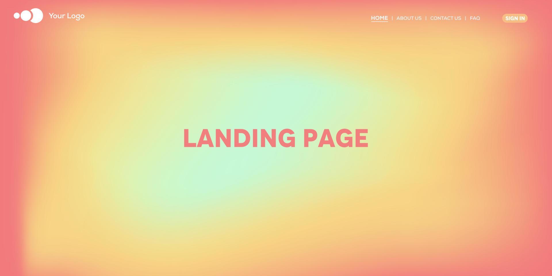 Minimalist landing page for website UI design background. Vector ...