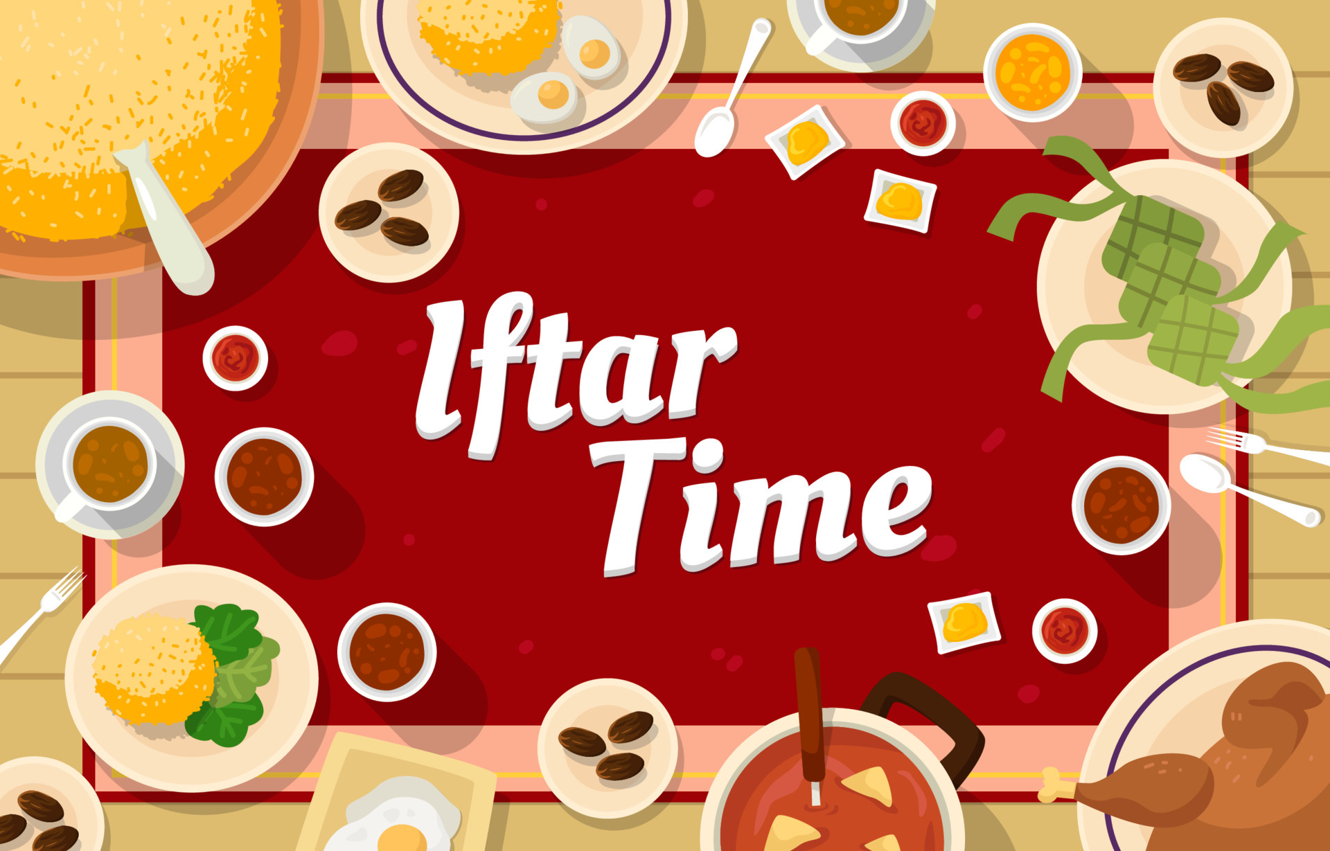 Iftar Food Background 7063914 Vector Art at Vecteezy