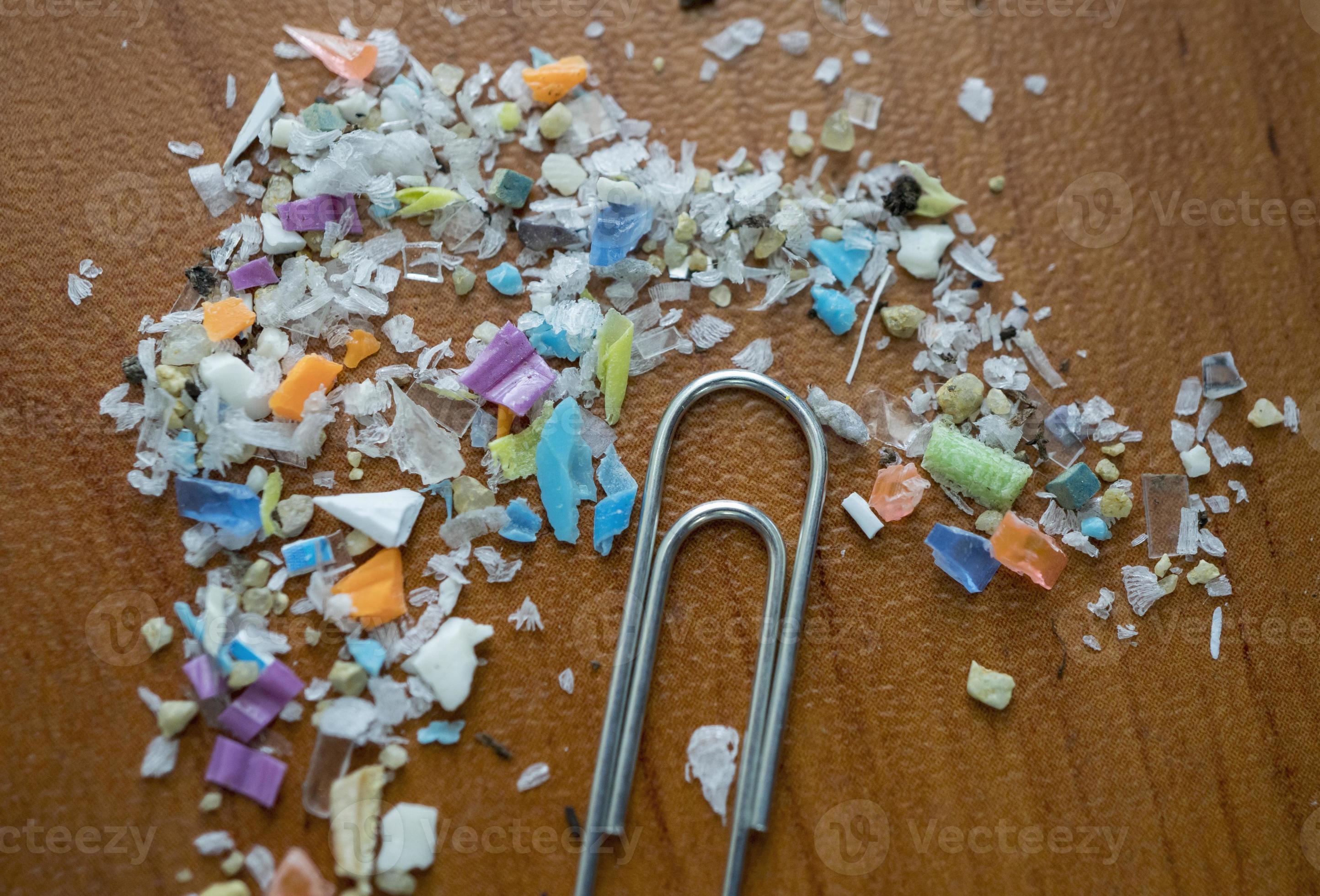 Close Up Side Shot Of Microplastics Fr Size Comparison Concept For