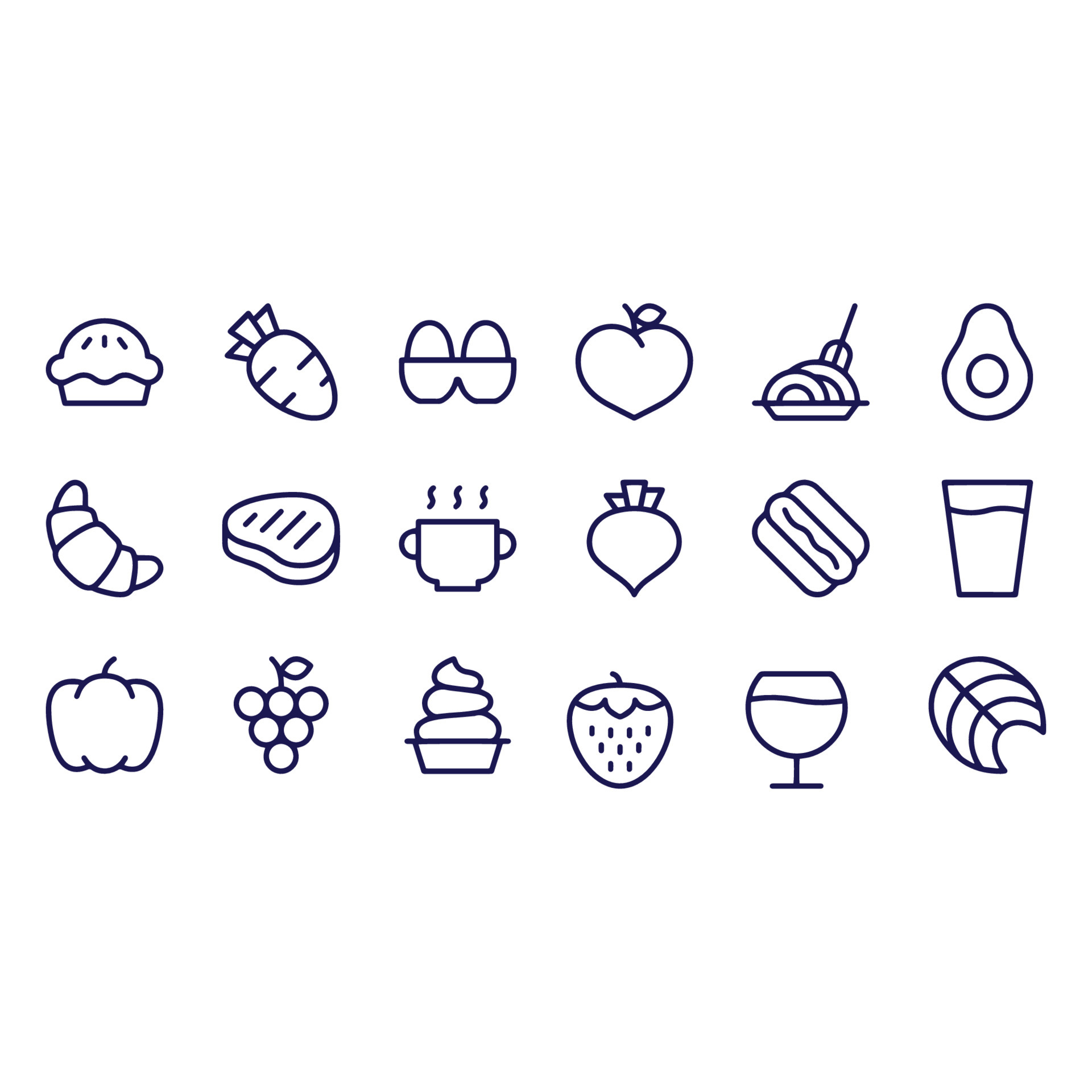 Food and Drink Icons Set vector design 7066279 Vector Art at Vecteezy