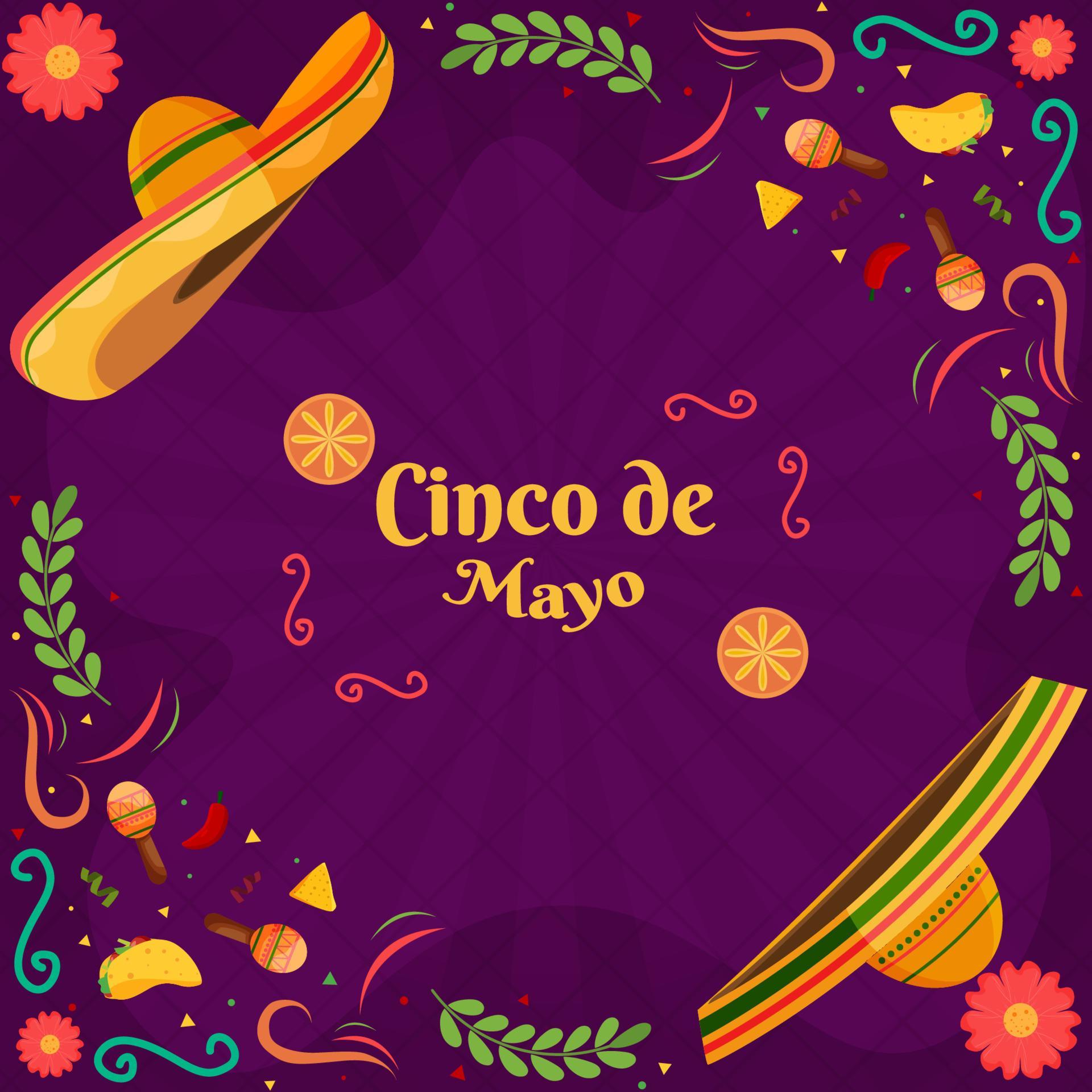 Flat Cinco De Mayo background with particle element 7066526 Vector Art ...