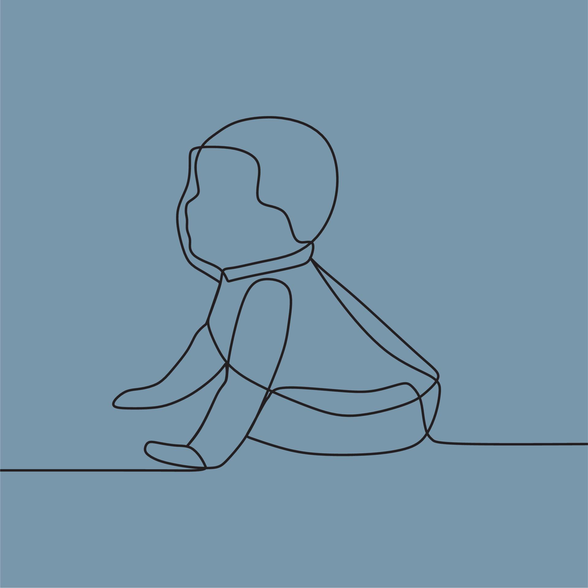 continuous line drawing on children 7072036 Vector Art at Vecteezy