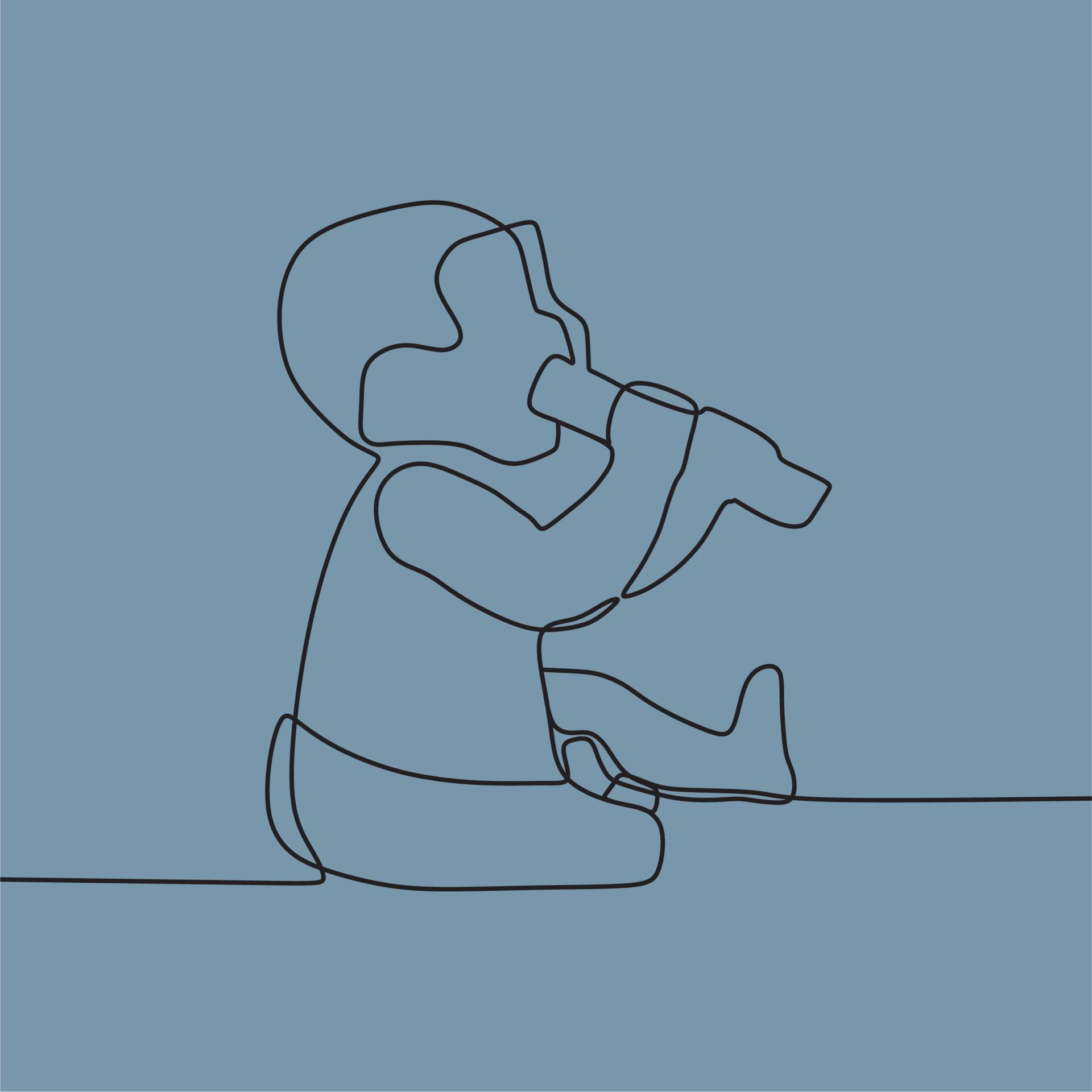 continuous line drawing on children 7072127 Vector Art at Vecteezy