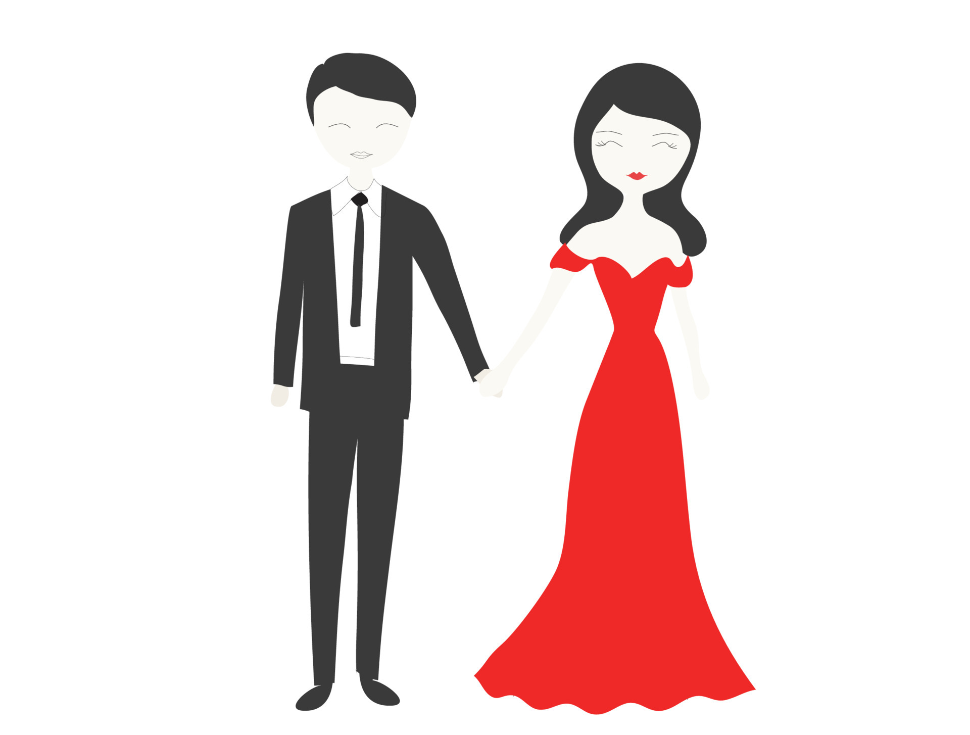 Loving couple holding hands vector illustration 7073124 Vector Art at ...