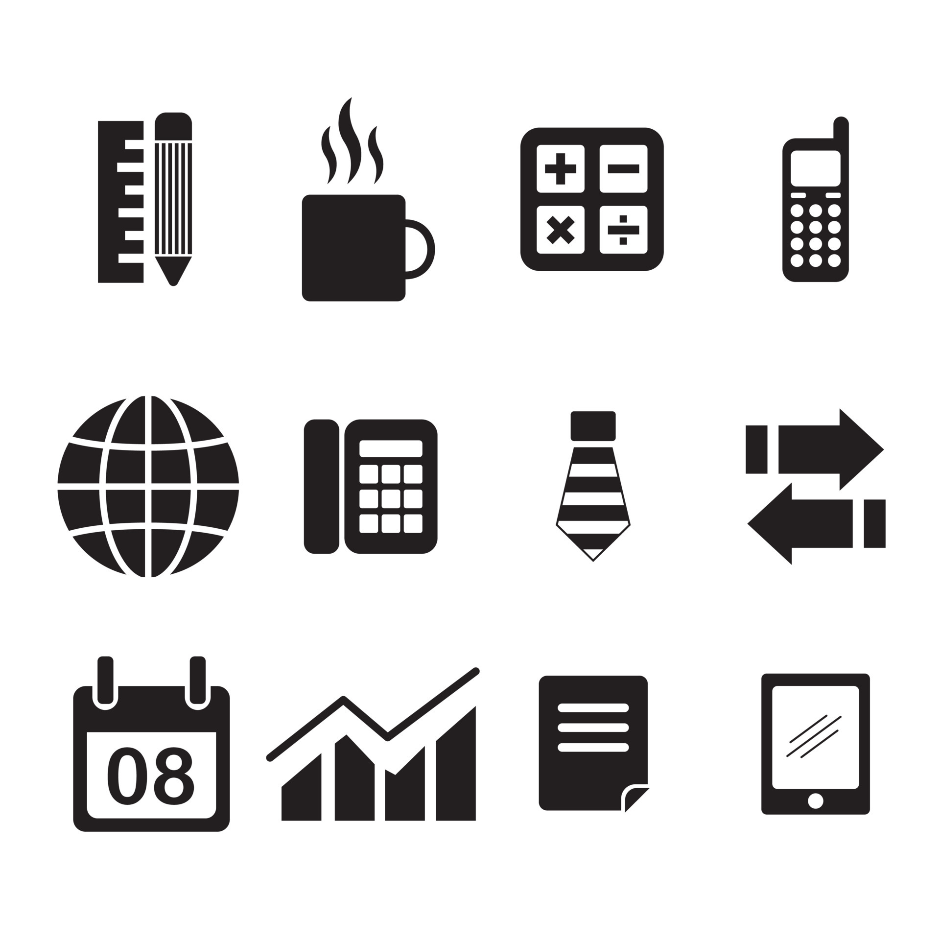 Set of 12 Business Icon For Your Project 7074645 Vector Art at Vecteezy