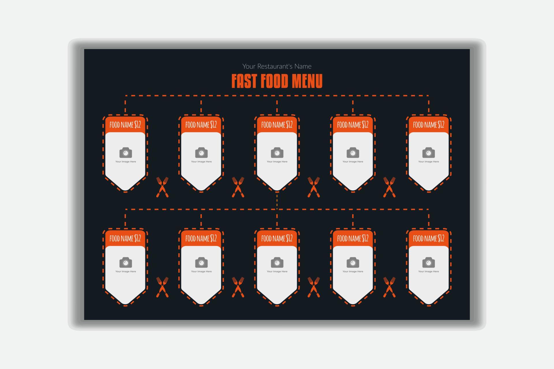 Restaurant Fast Food Menu Vector Template 7074680 Vector Art at Vecteezy