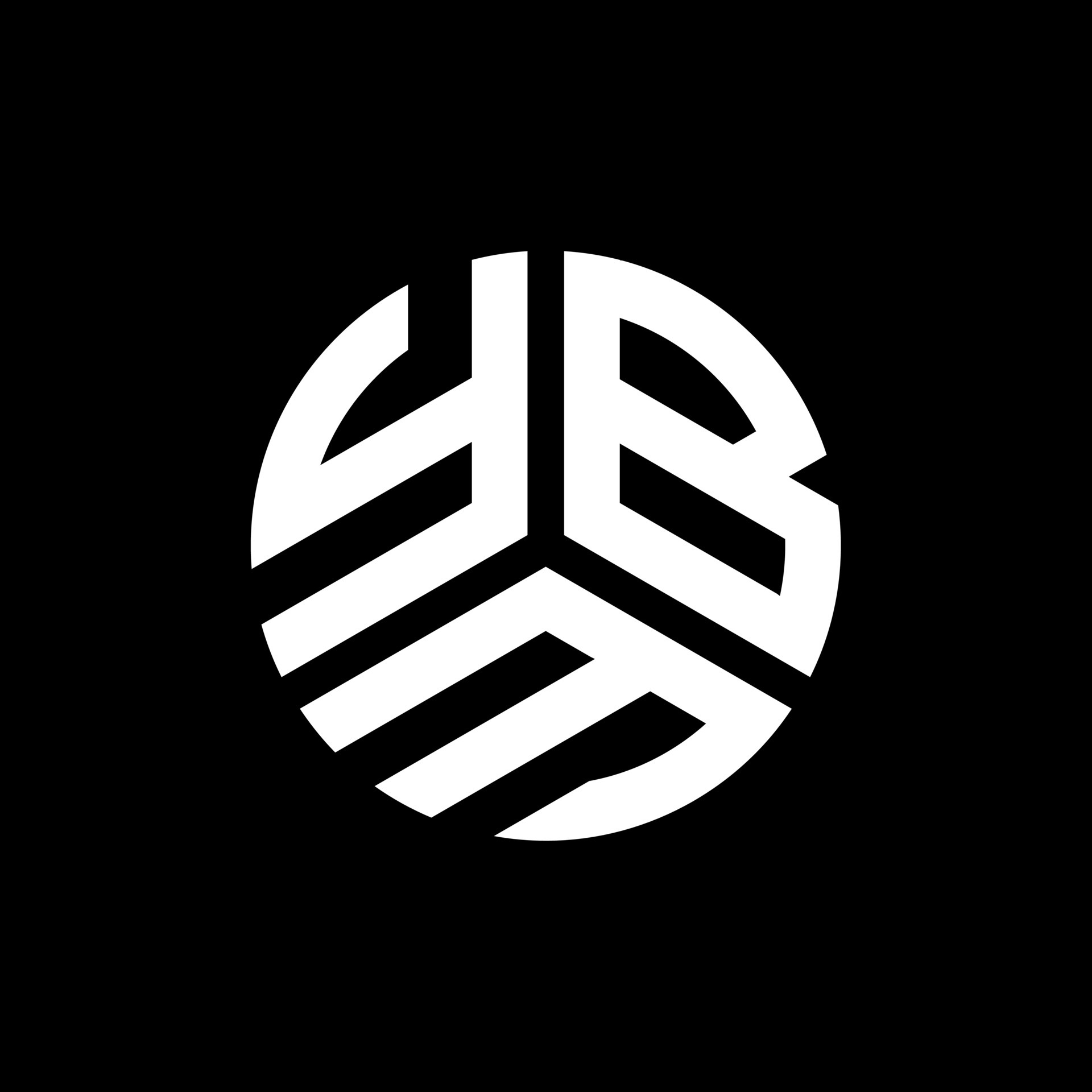 diseño de logotipo de letra ybm sobre fondo negro. ybm creative iniciales carta logo concepto ...