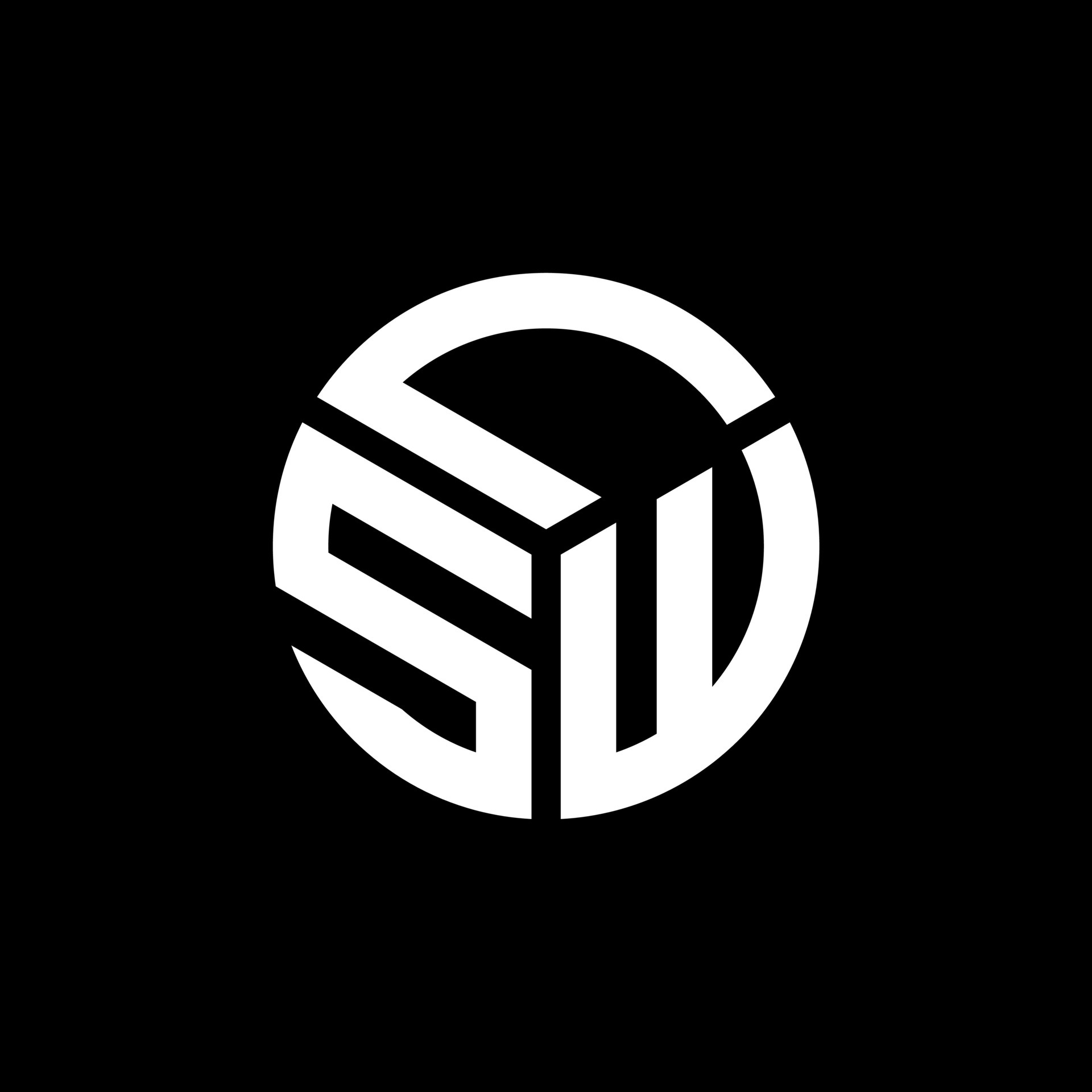 LSW letter logo design on black background. LSW creative initials ...