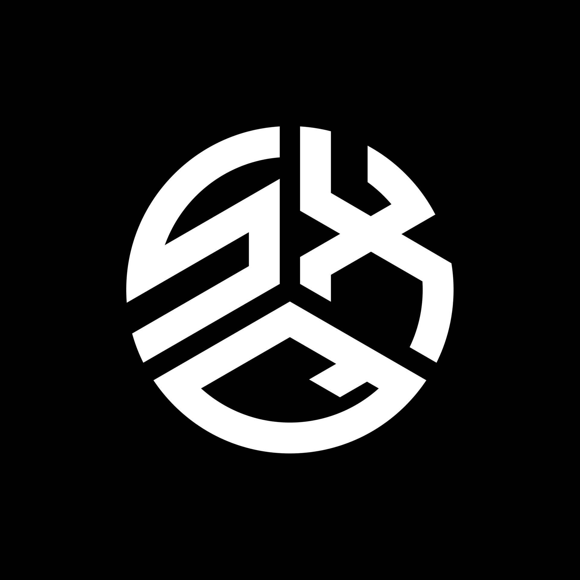 SXQ letter logo design on black background. SXQ creative initials ...