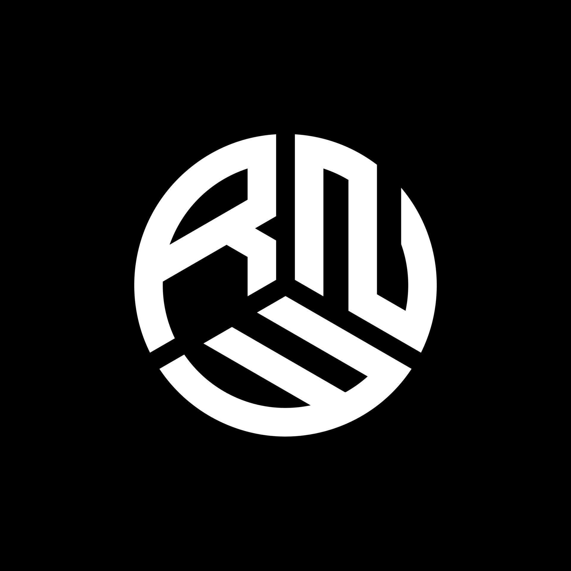 RNW letter logo design on black background. RNW creative initials letter logo concept. RNW ...