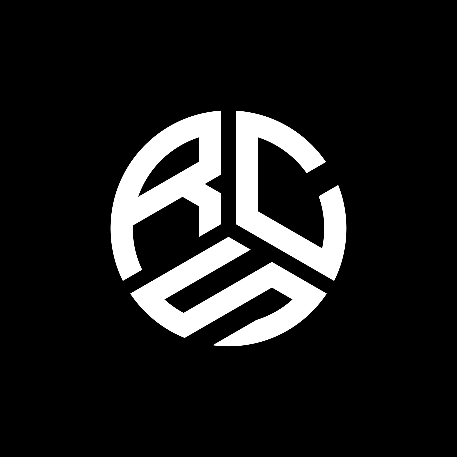 RCS letter logo design on black background. RCS creative initials ... RCS letter logo design on black background. RCS creative initials ...
