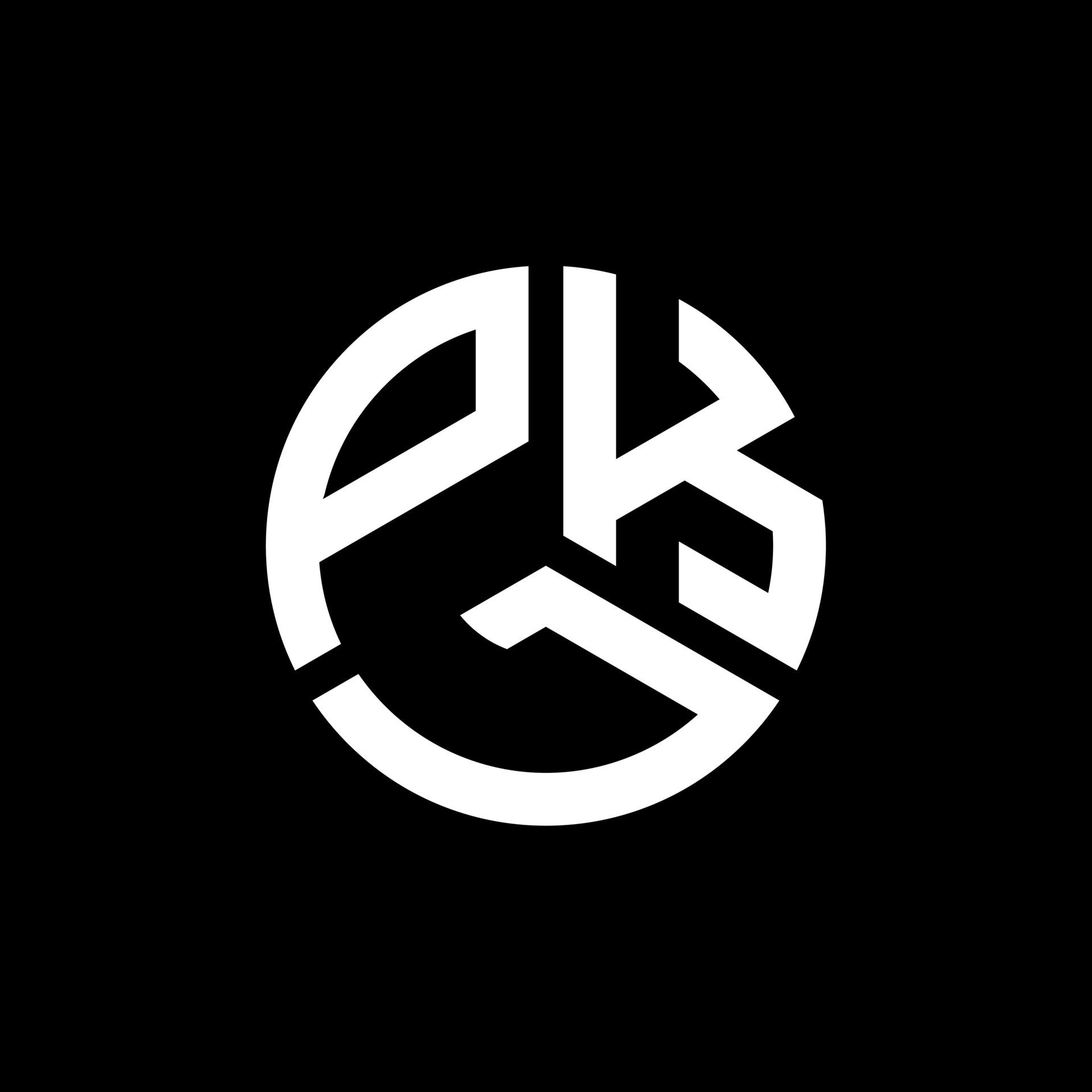 Pkl Letter Logo Design On Black Background Pkl Creative Initials