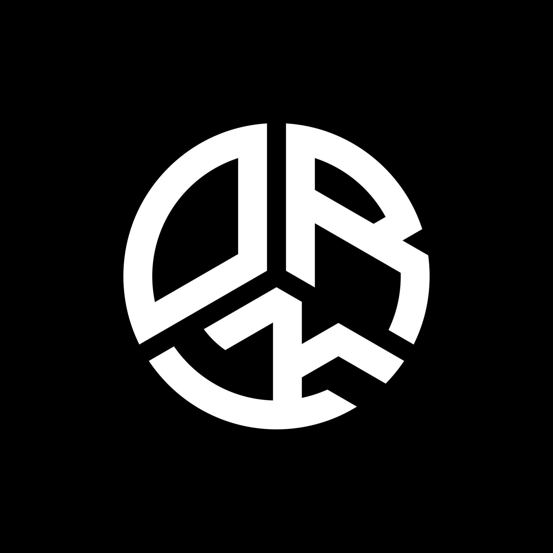 Ork Letter Logo Design On Black Background Ork Creative Initials