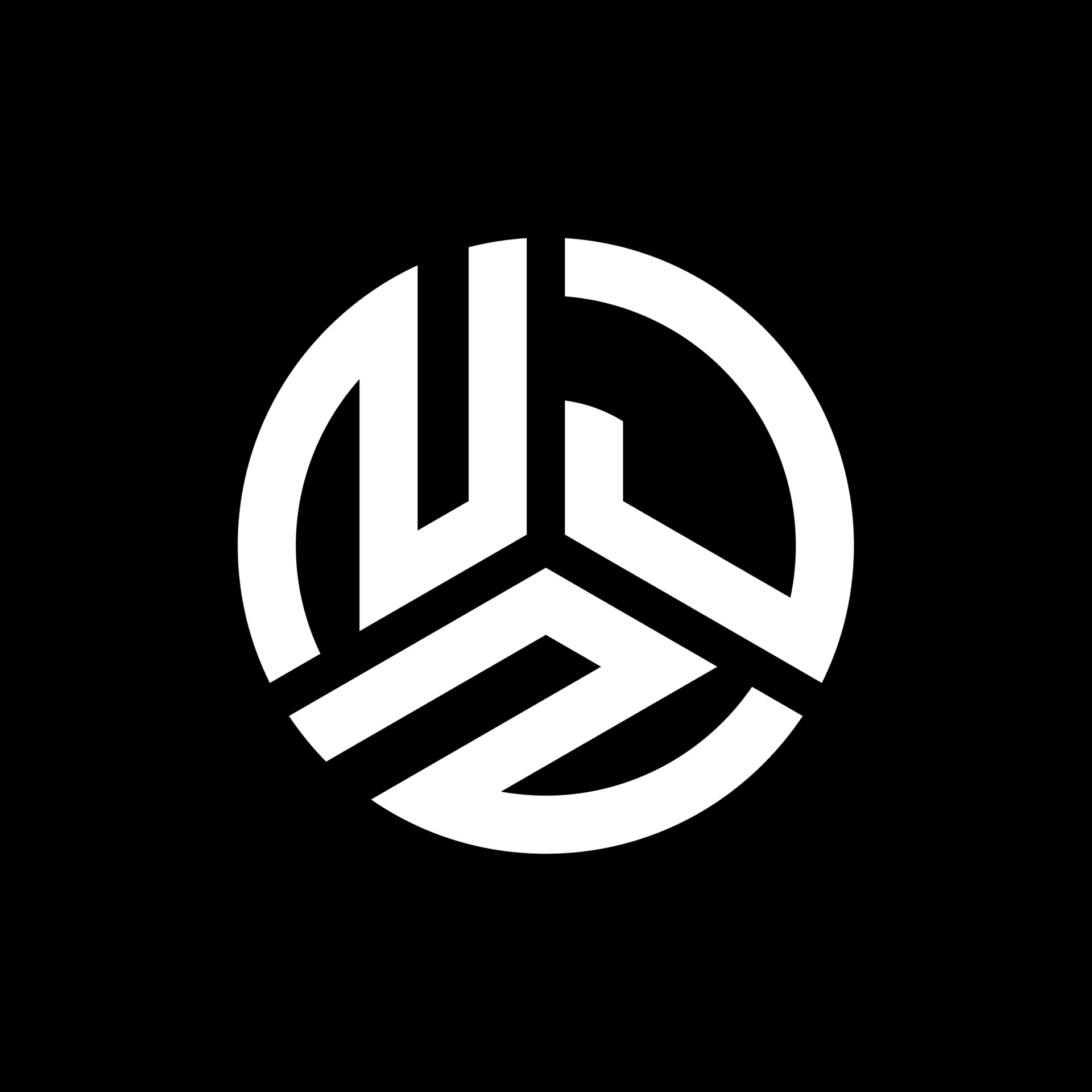 Njz Letter Logo Design On Black Background Njz Creative Initials
