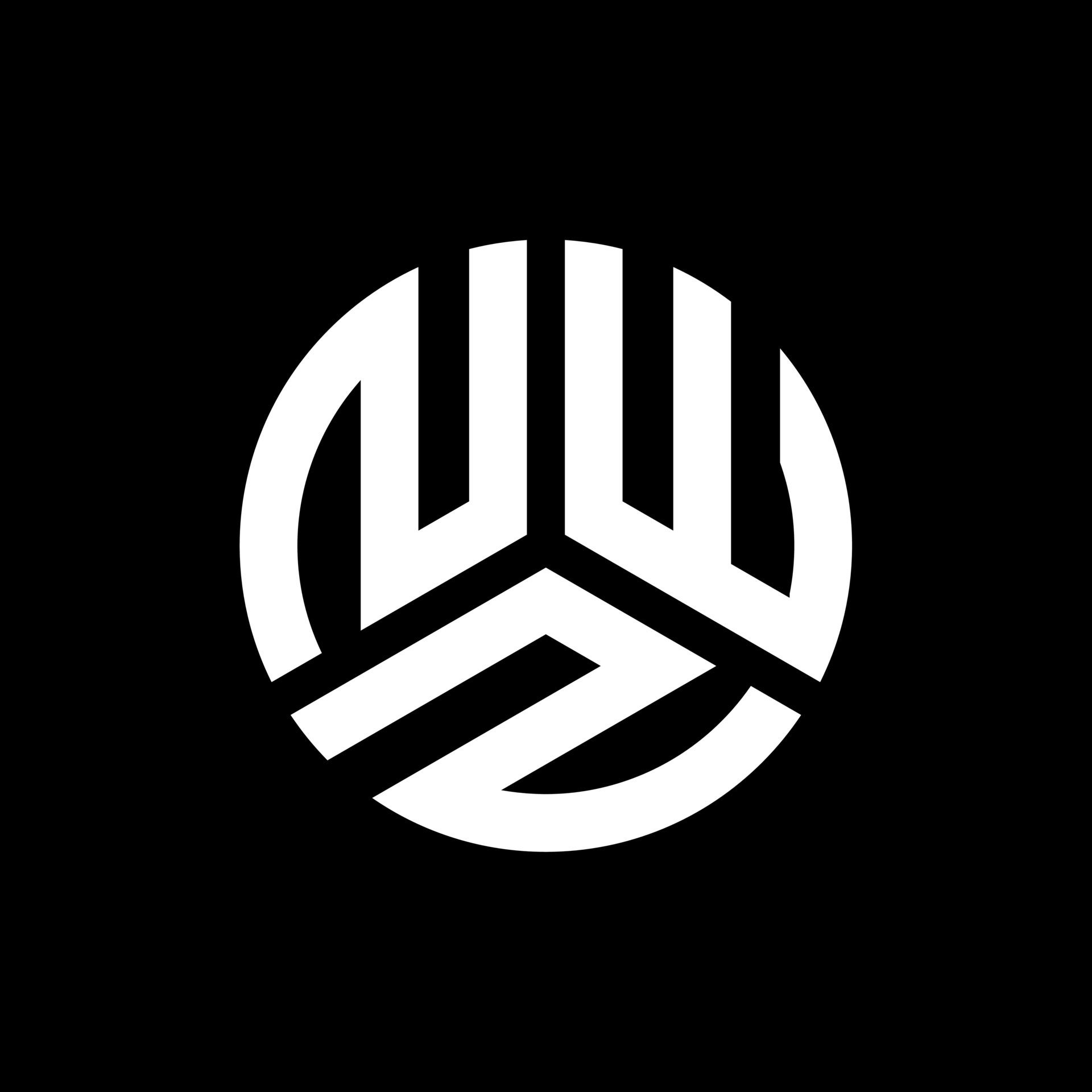 NWZ letter logo design on black background. NWZ creative initials ...