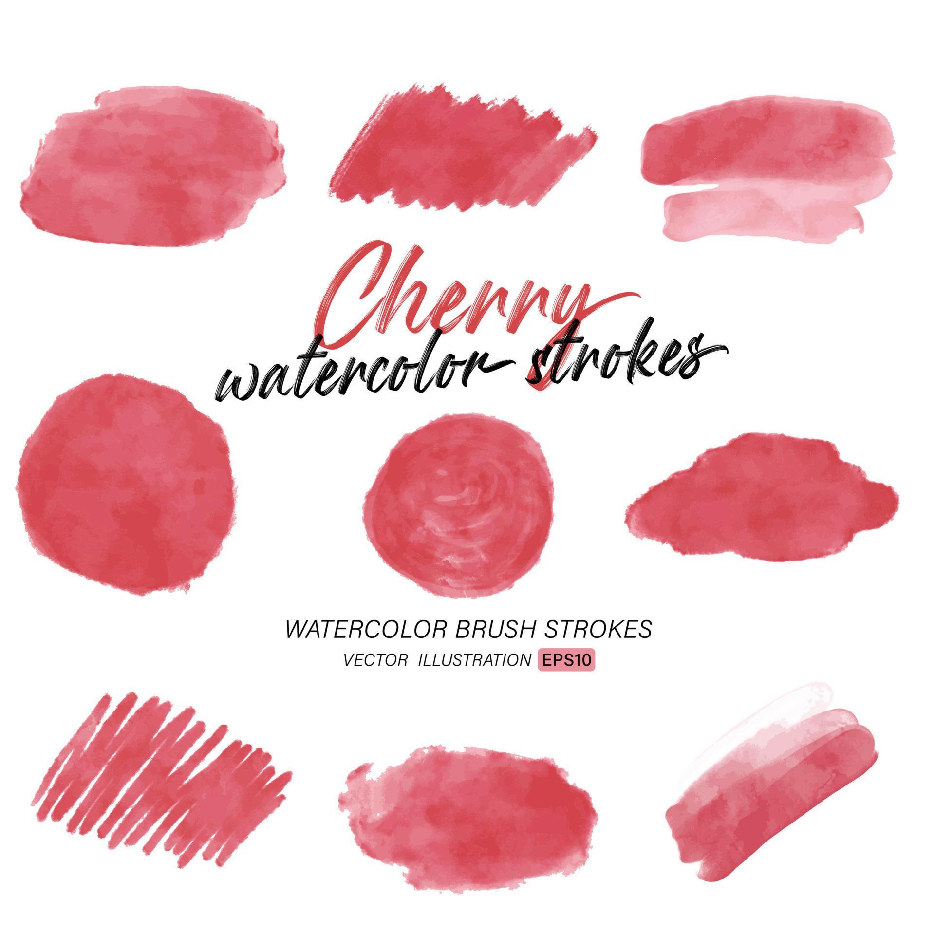 Red watercolor splash and brush stroke clipart collection for ...