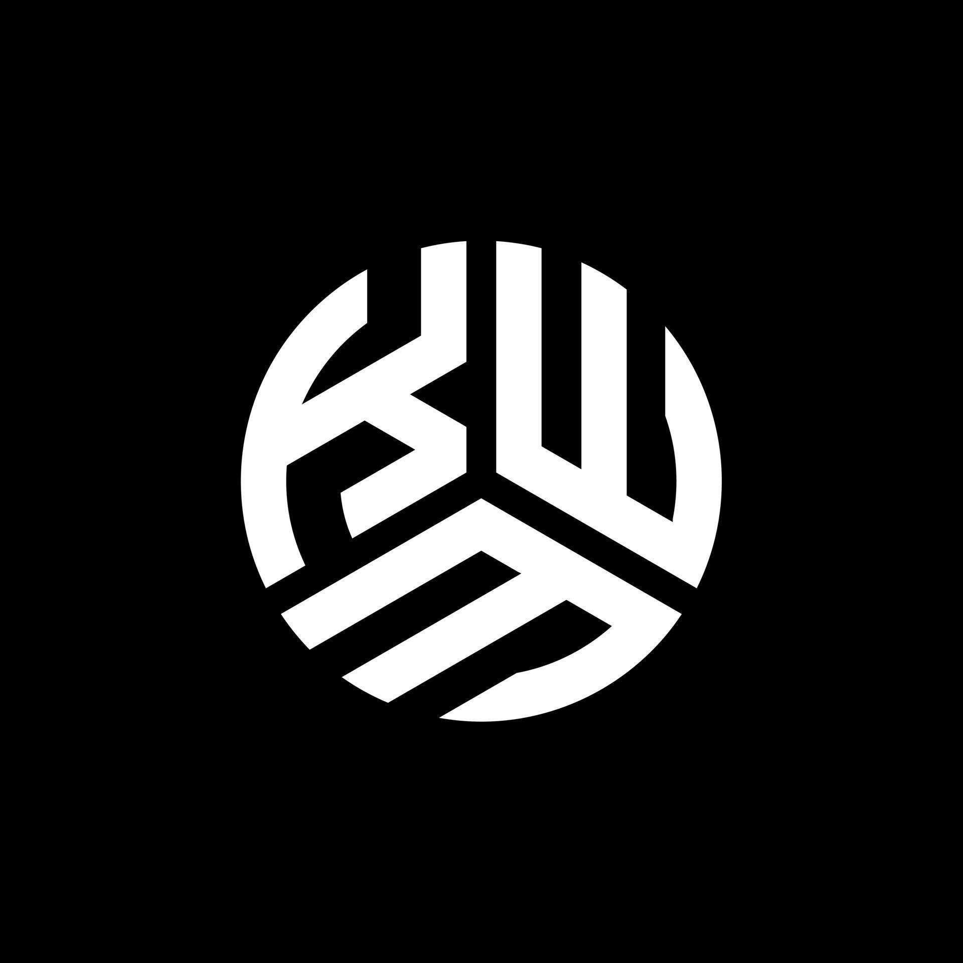 Printkwm Letter Logo Design On Black Background Kwm Creative Initials