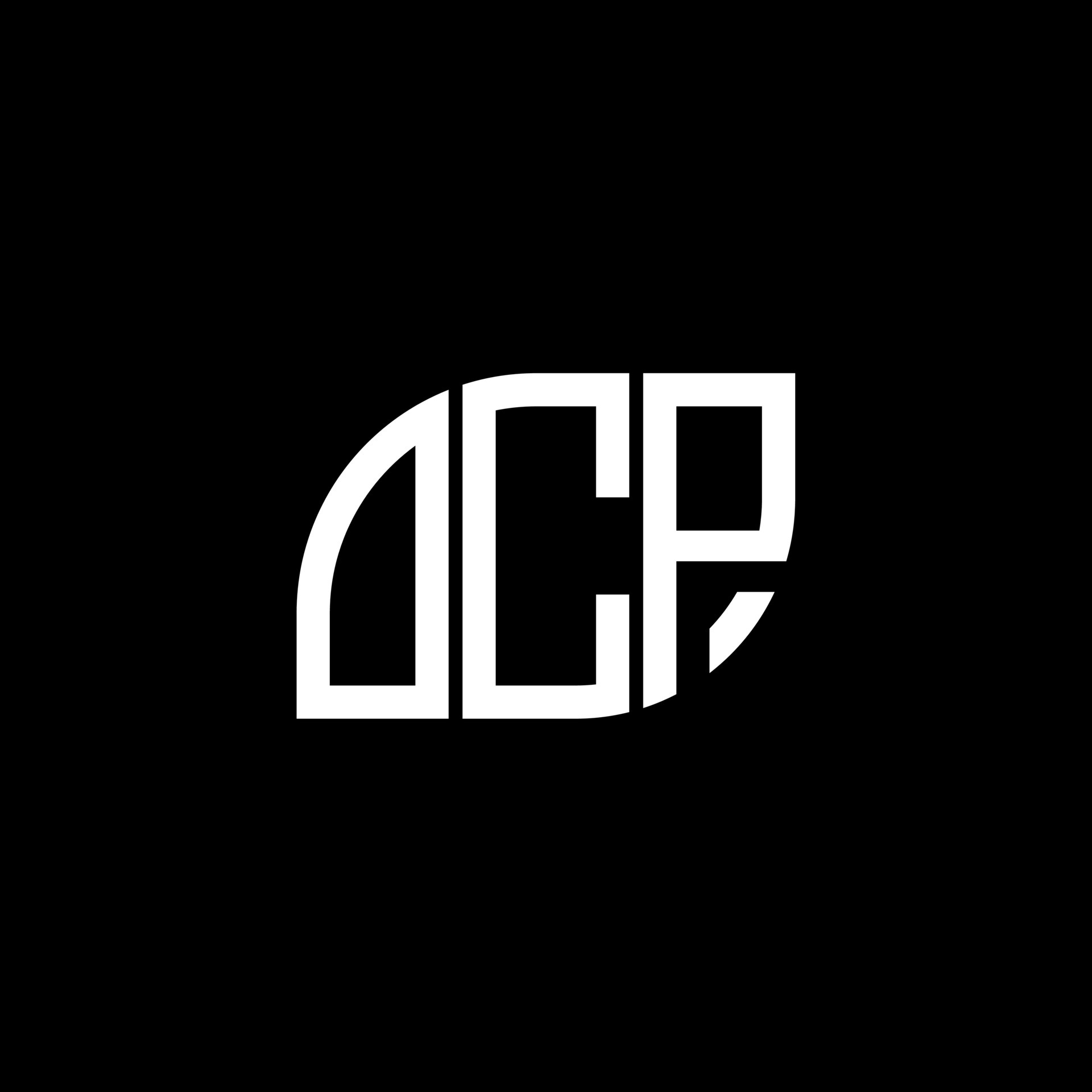Ocp Letter Logo Design On Black Background Ocp Creative Initials