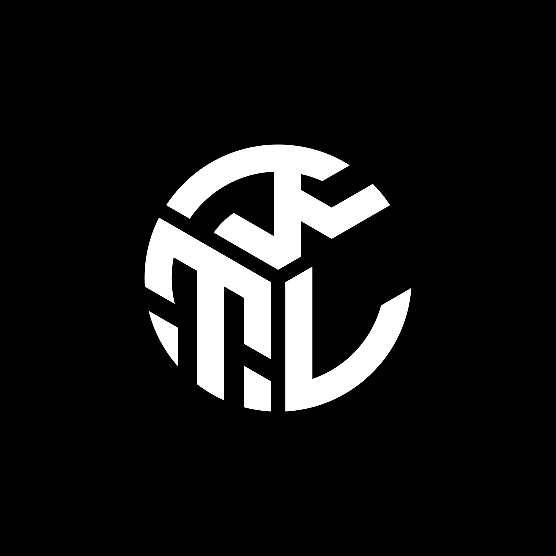 KTL letter logo design on black background. KTL creative initials letter logo concept. KTL ...