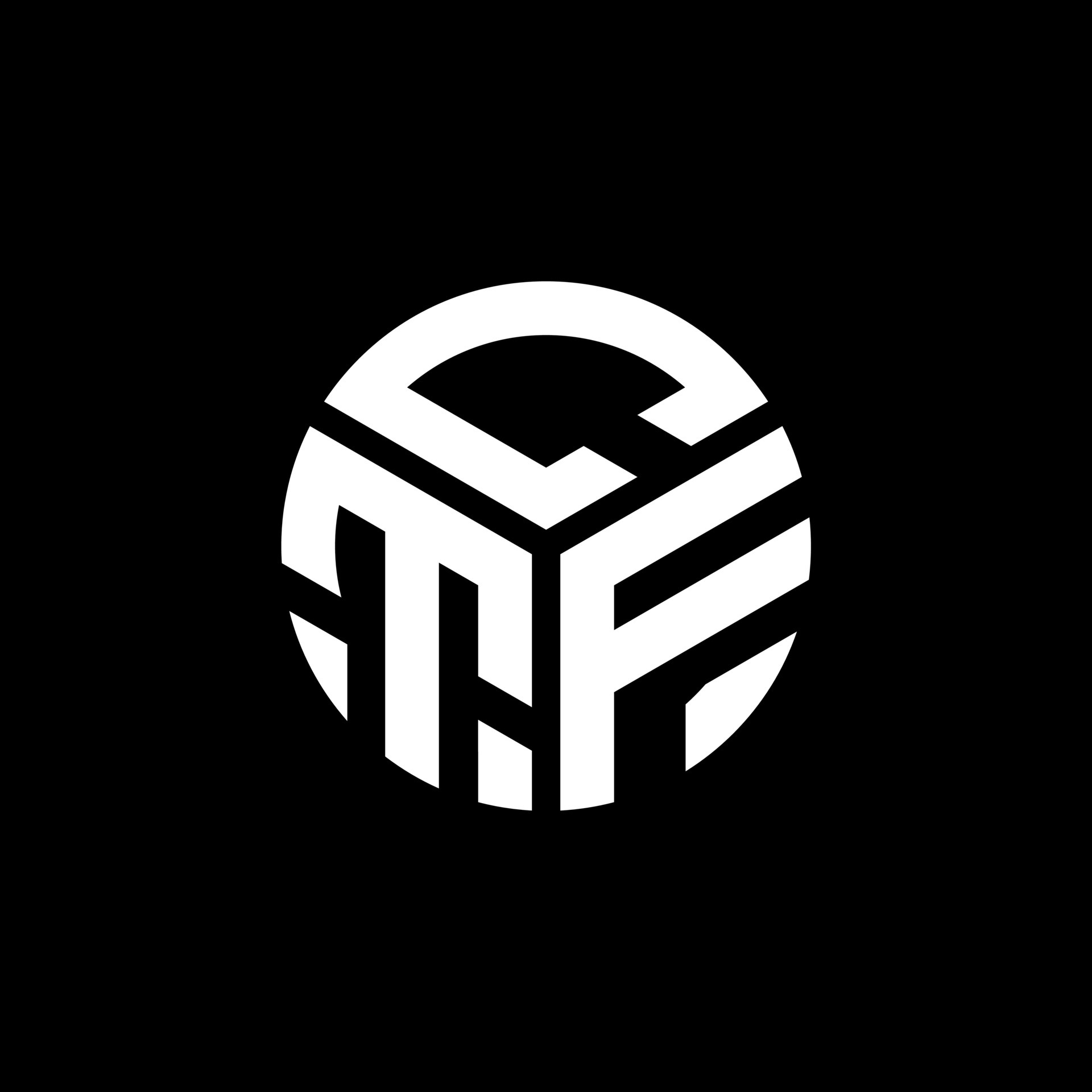 CTF letter logo design on black background. CTF creative initials ... CTF letter logo design on black background. CTF creative initials ...