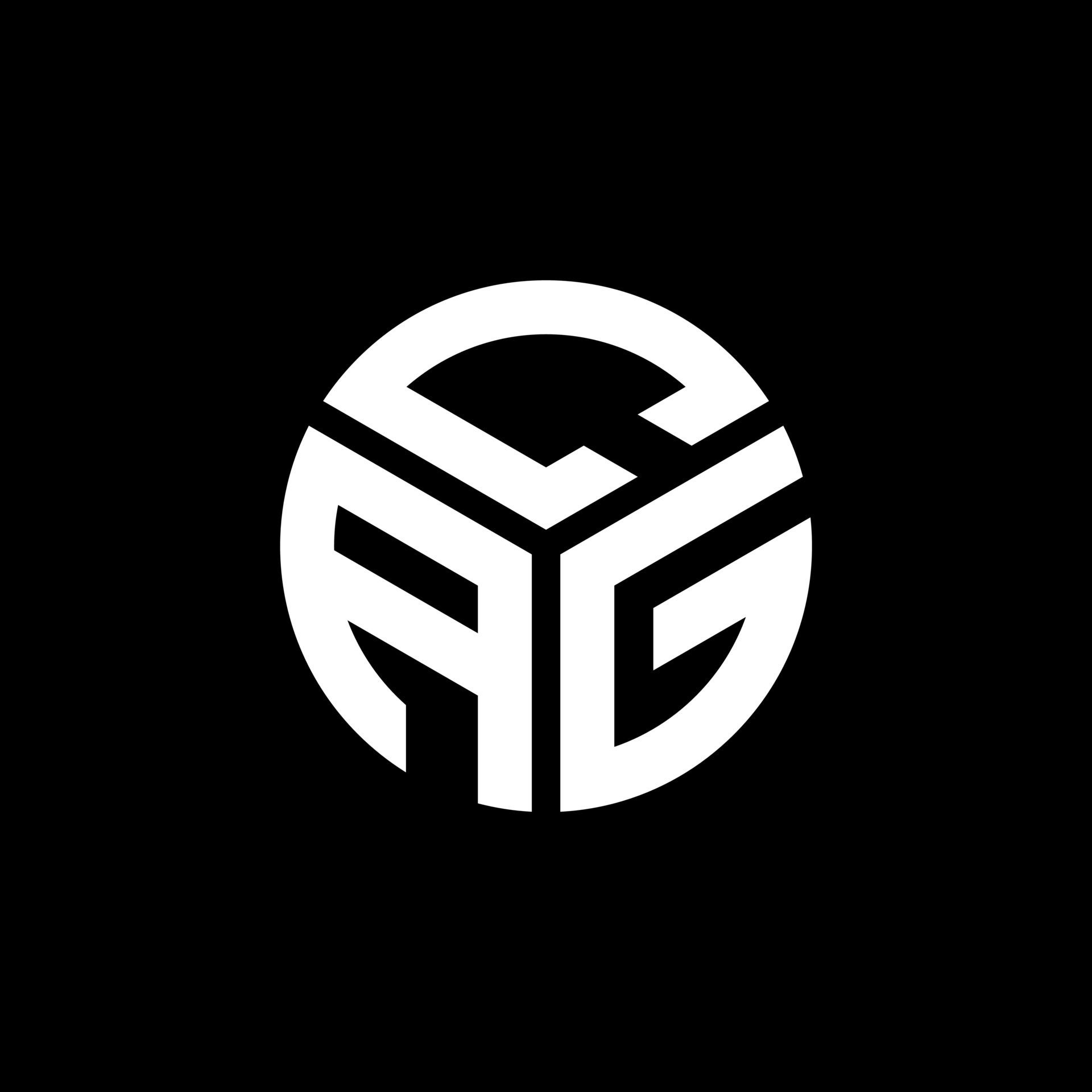 Diseño De Logotipo De Letra Cag Sobre Fondo Negro Concepto Creativo Del Logotipo De La Letra De