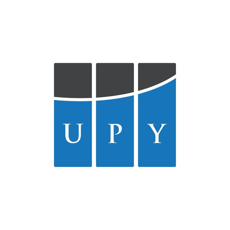 diseño de logotipo de letra upy sobre fondo blanco. concepto de logotipo de letra de iniciales ...