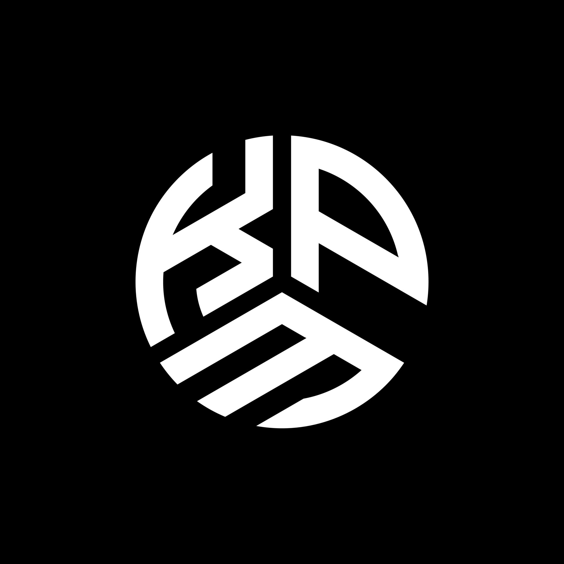 Printkpm Letter Logo Design On Black Background Kpm Creative Initials Letter Logo Concept Kpm