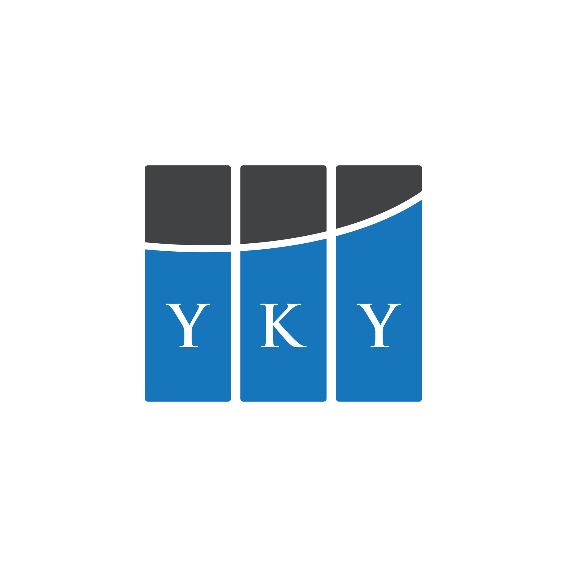 Diseño De Logotipo De Letra Yky Sobre Fondo Blanco Concepto De