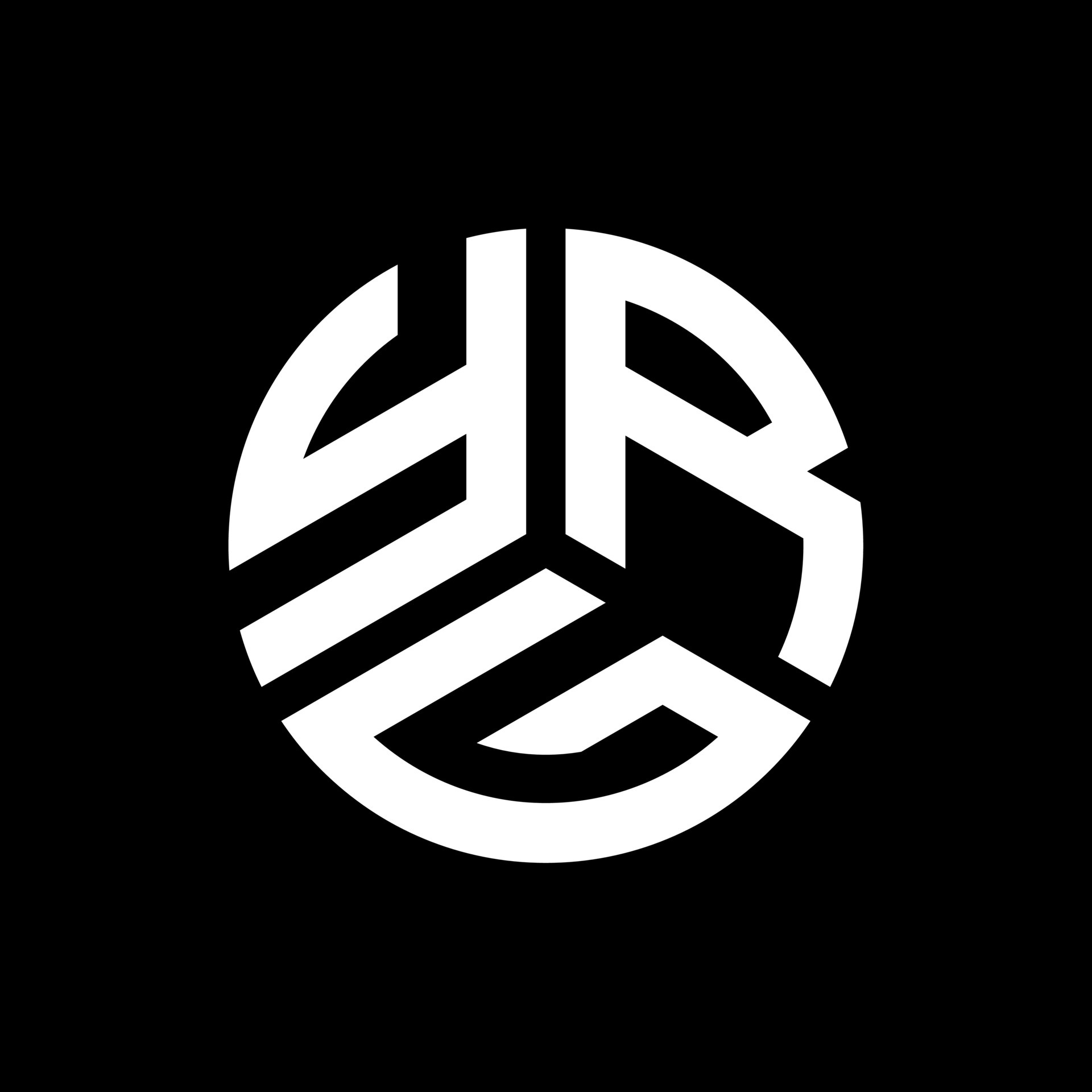 diseño de logotipo de letra yrg sobre fondo negro. yrg creativo iniciales carta logo concepto ...