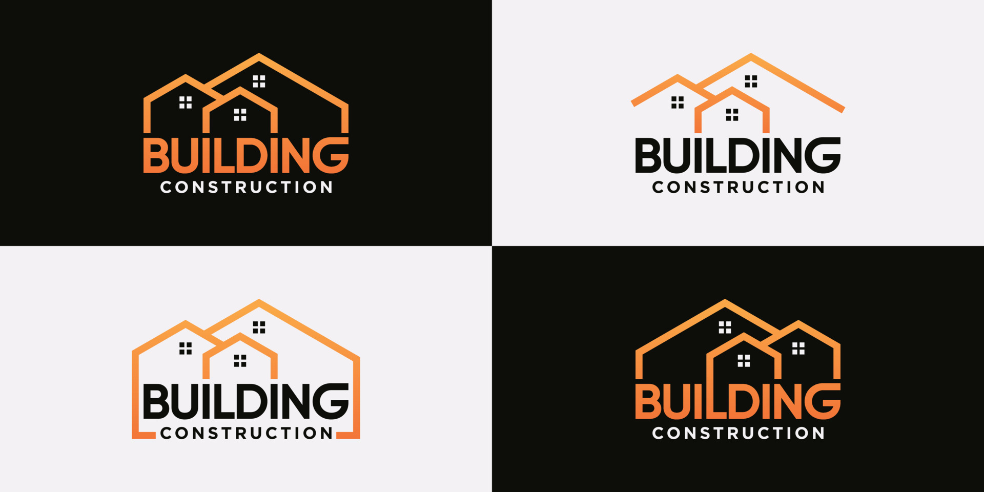 Set Of Creative Building Logo Design For Construction With Line Art And set-of-creative-building-logo-design-for-construction-with-line-art-and