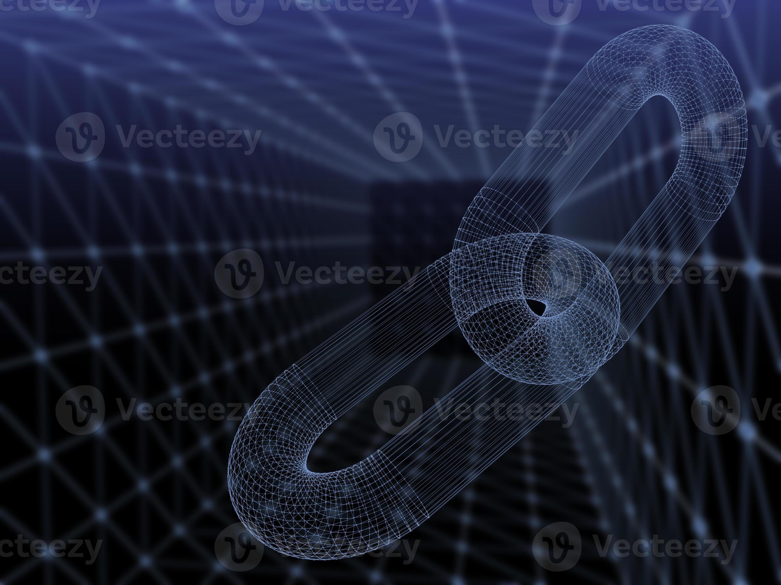 Block chain network concept 3d technology, background made of circle lines and particles. 3D ...