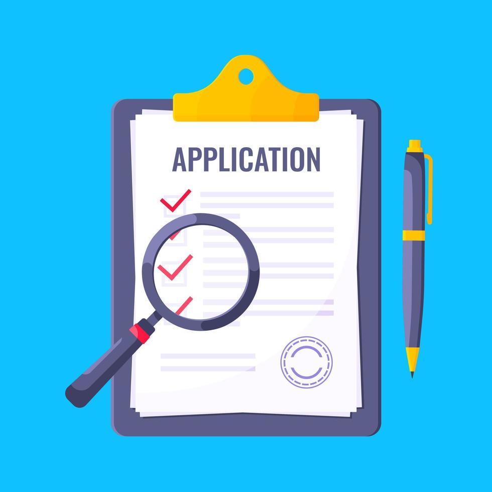 Application submit document form flat style design icon sign vector ...