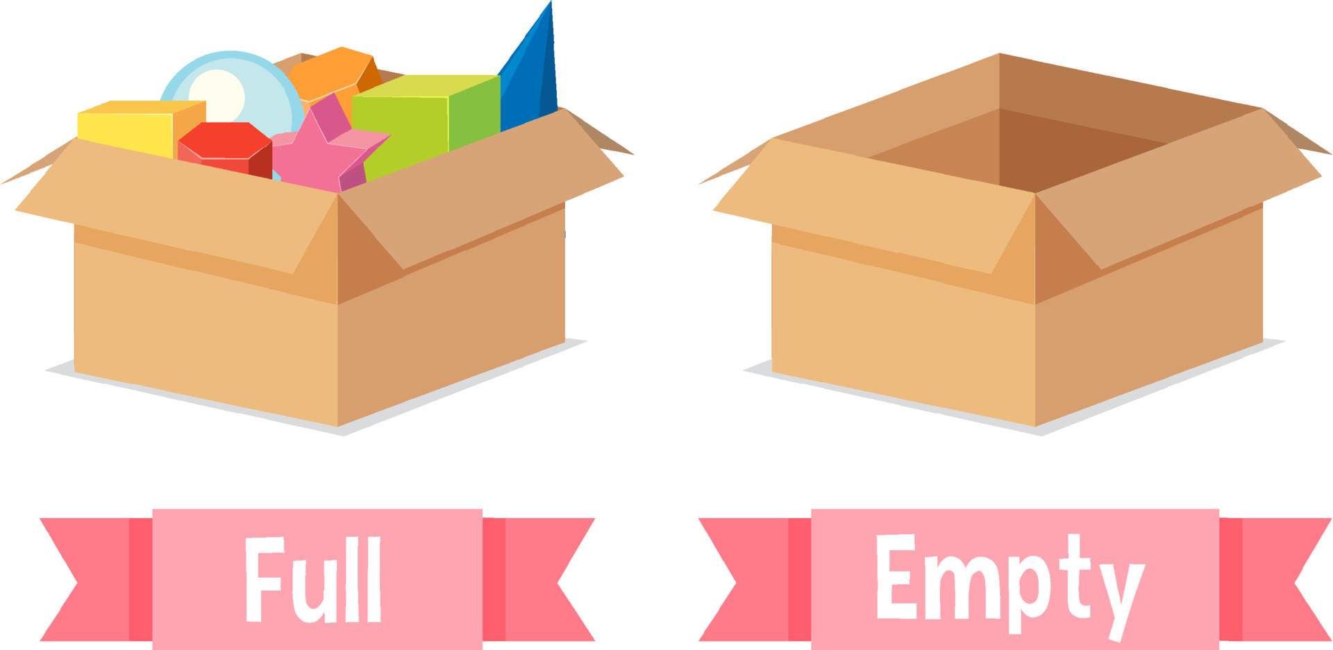 Opposite English Words full and empty 7107305 Vector Art at Vecteezy