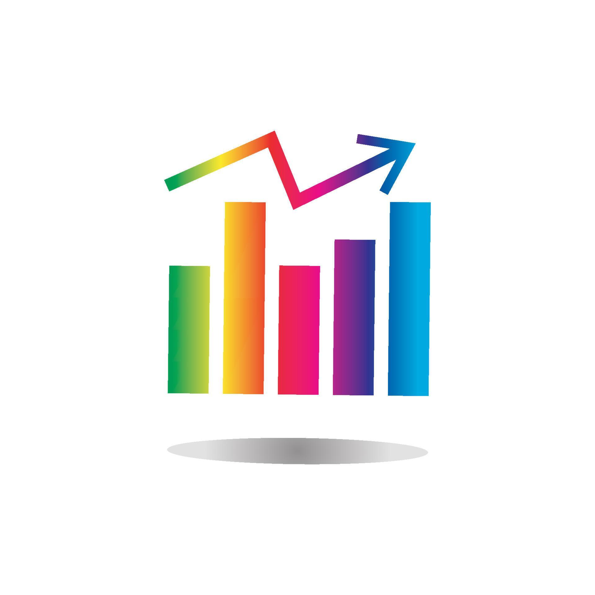 Graph Icon in trendy flat style isolated on white . Chart bar symbol ...