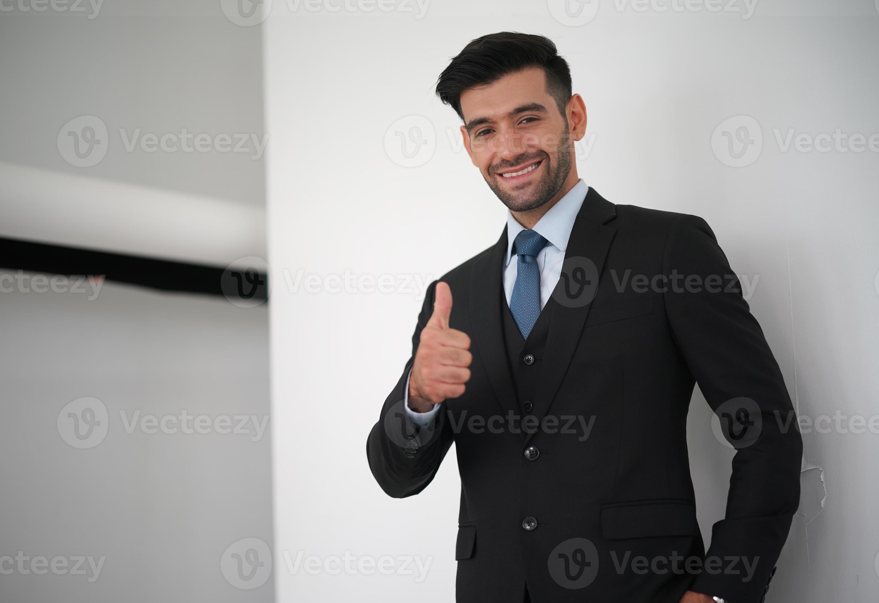 Elegant young caucasian handsome man on White background, Studio ...
