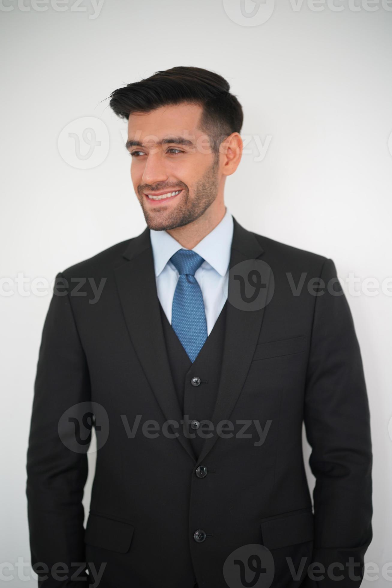 Elegant young caucasian handsome man on White background, Studio ...