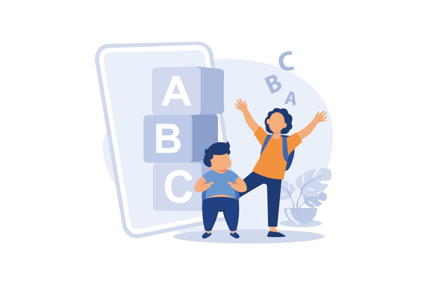Early learning app abstract concept vector illustration. Preschool ... Early learning app abstract concept vector illustration. Preschool ...