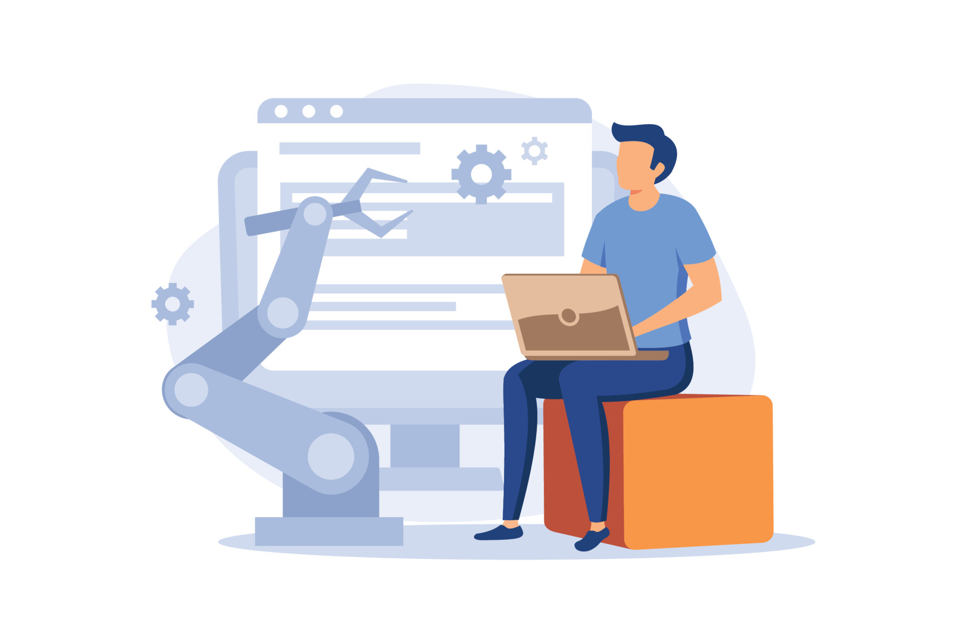 Developer At Laptop And Computer With Open Robotic Soft Open Automation Architecture Open 5821