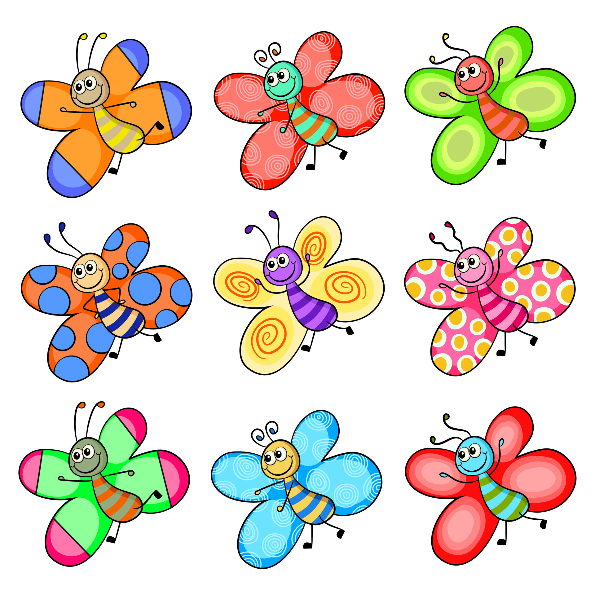Conjunto De Dibujos Animados De Mariposas 1234900 Vector En Vecteezy ... Conjunto De Dibujos Animados De Mariposas 1234900 Vector En Vecteezy ...