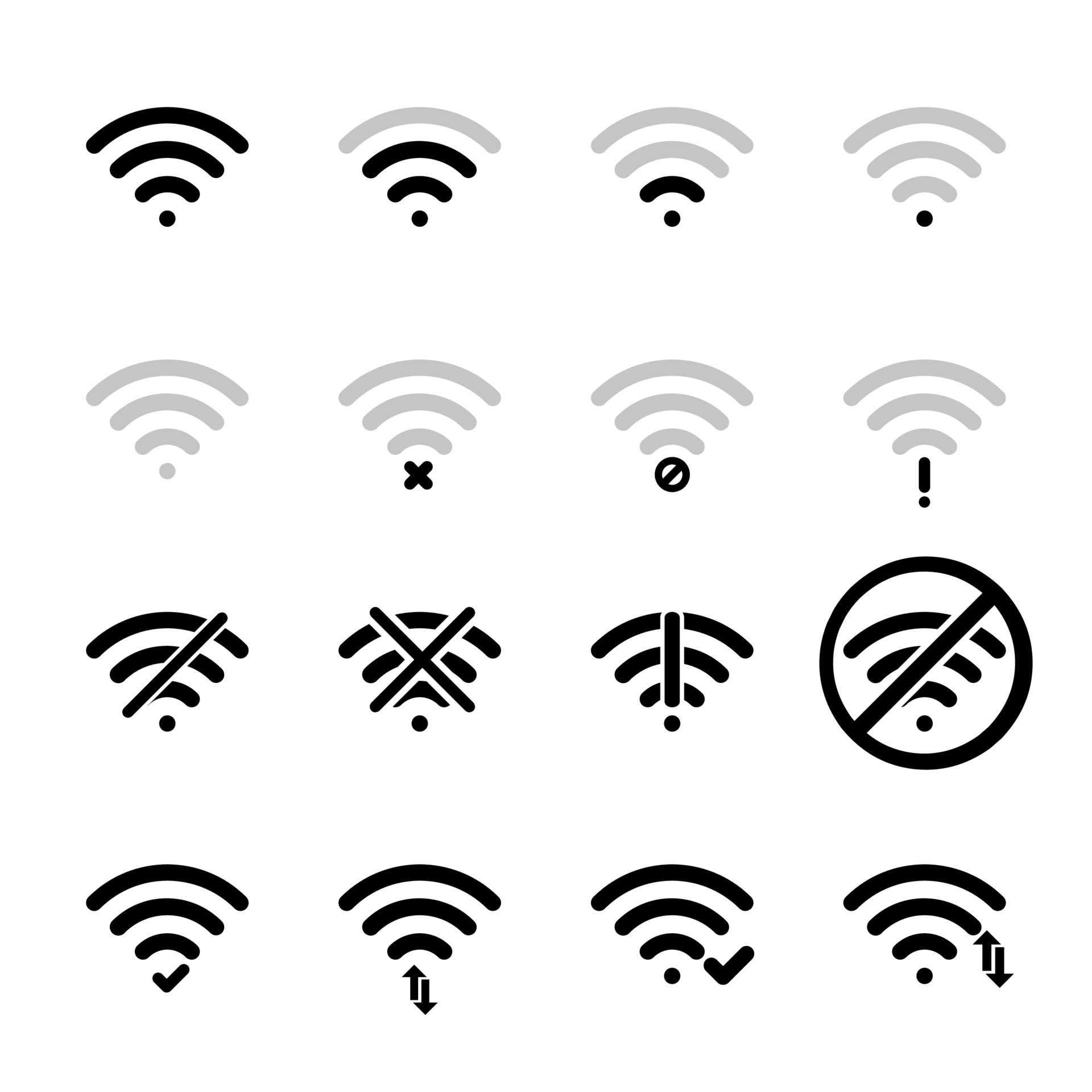 Signal icon set 7118531 Vector Art at Vecteezy