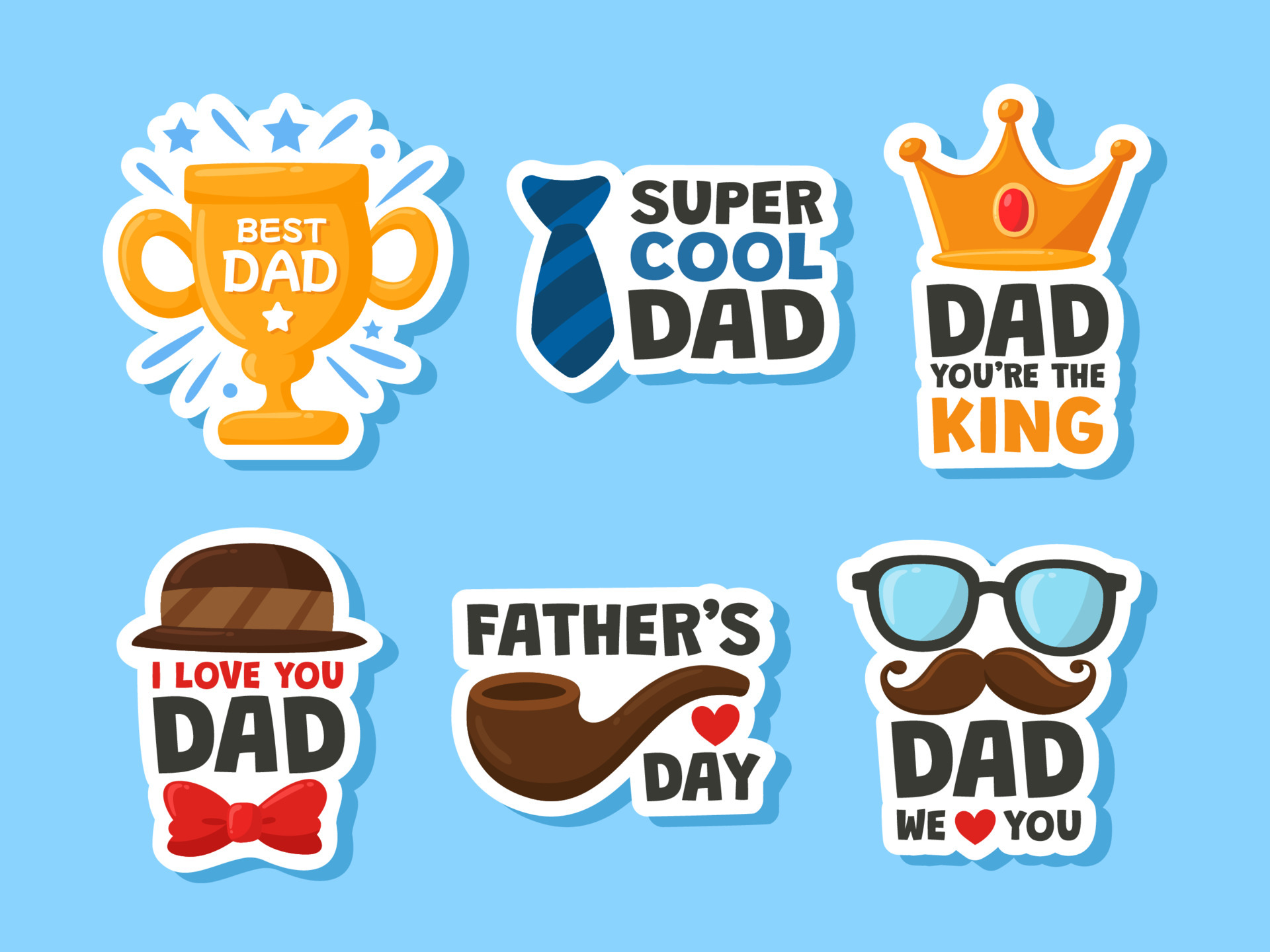 Fathers Day Sticker Set 7118542 Vector Art At Vecteezy