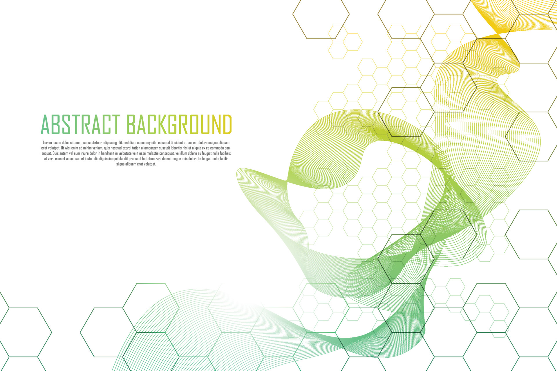 Abstract Gradient Wavy Lines Background With Hexagonal Lines Vector