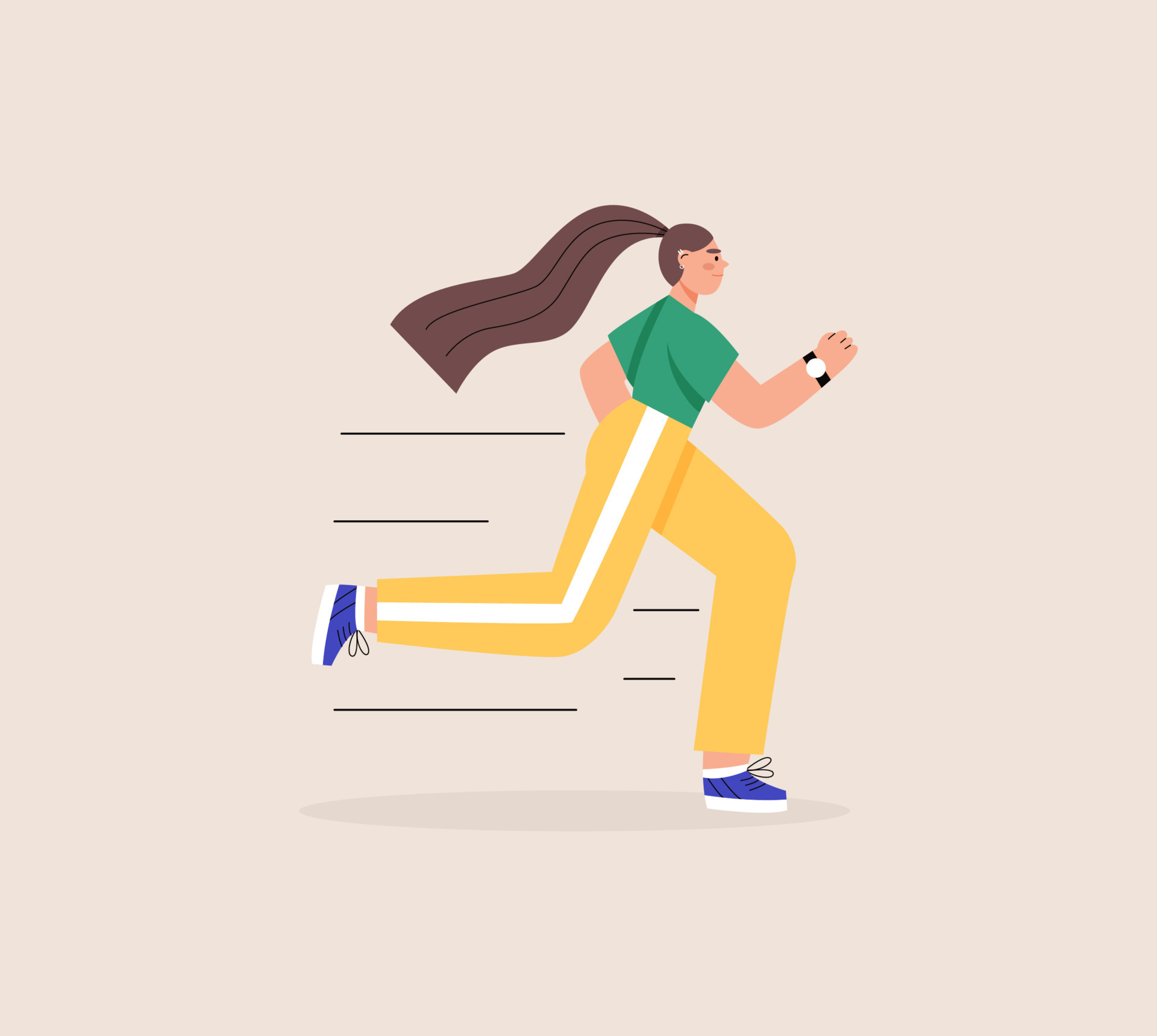 Woman character is running 7119372 Vector Art at Vecteezy