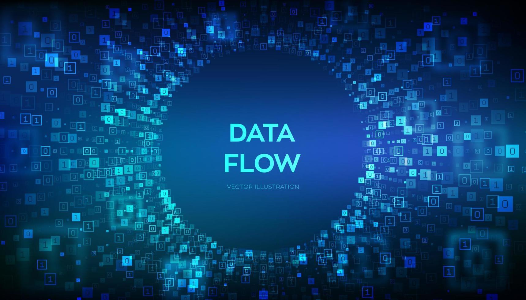 Data Flow Binary Data Flow Tunnel Virtual Tunnel Warp Coding Programming Or Hacking Concept