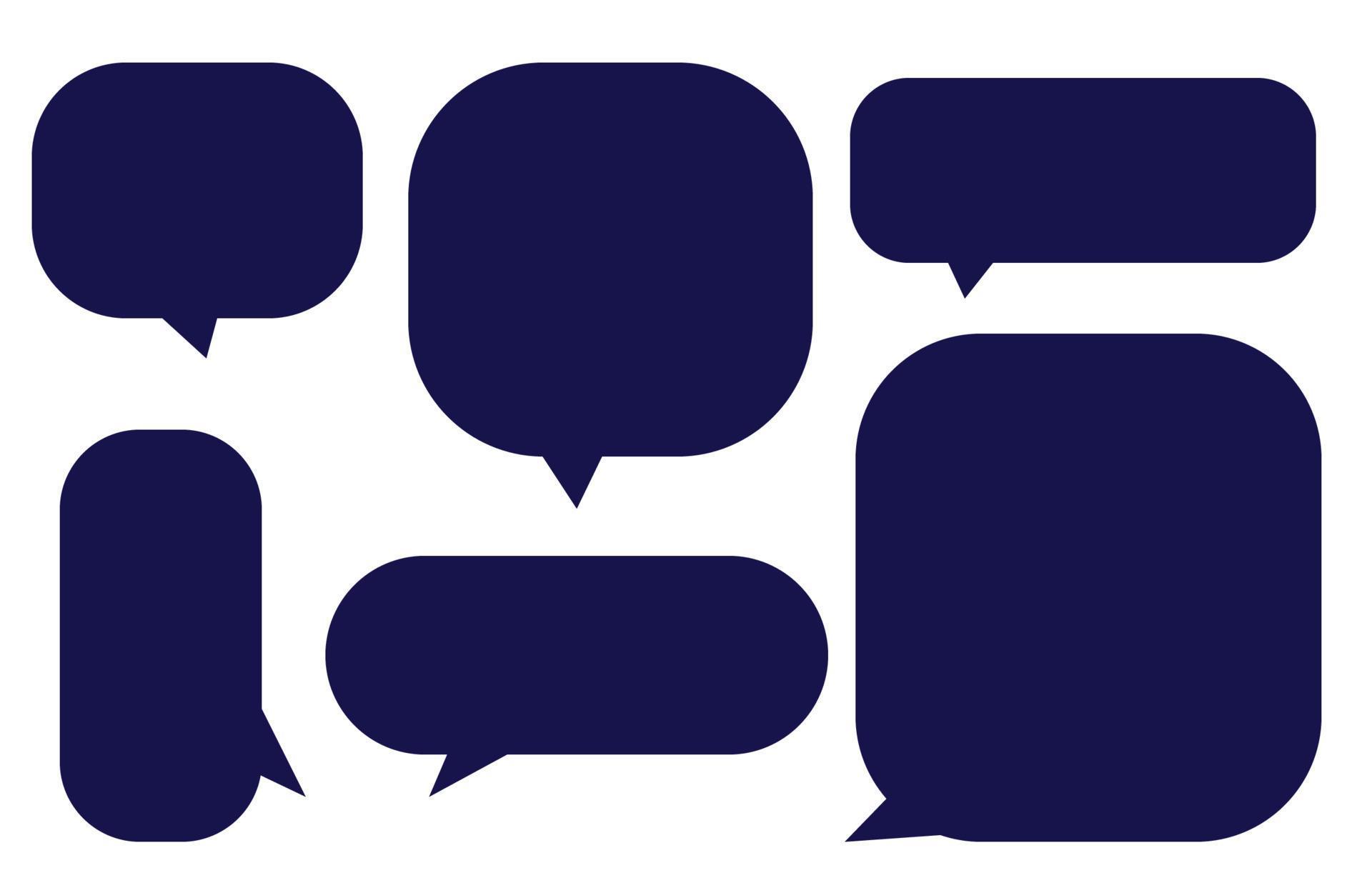 Set speech bubbles on white background. chat box or chat vector square ...