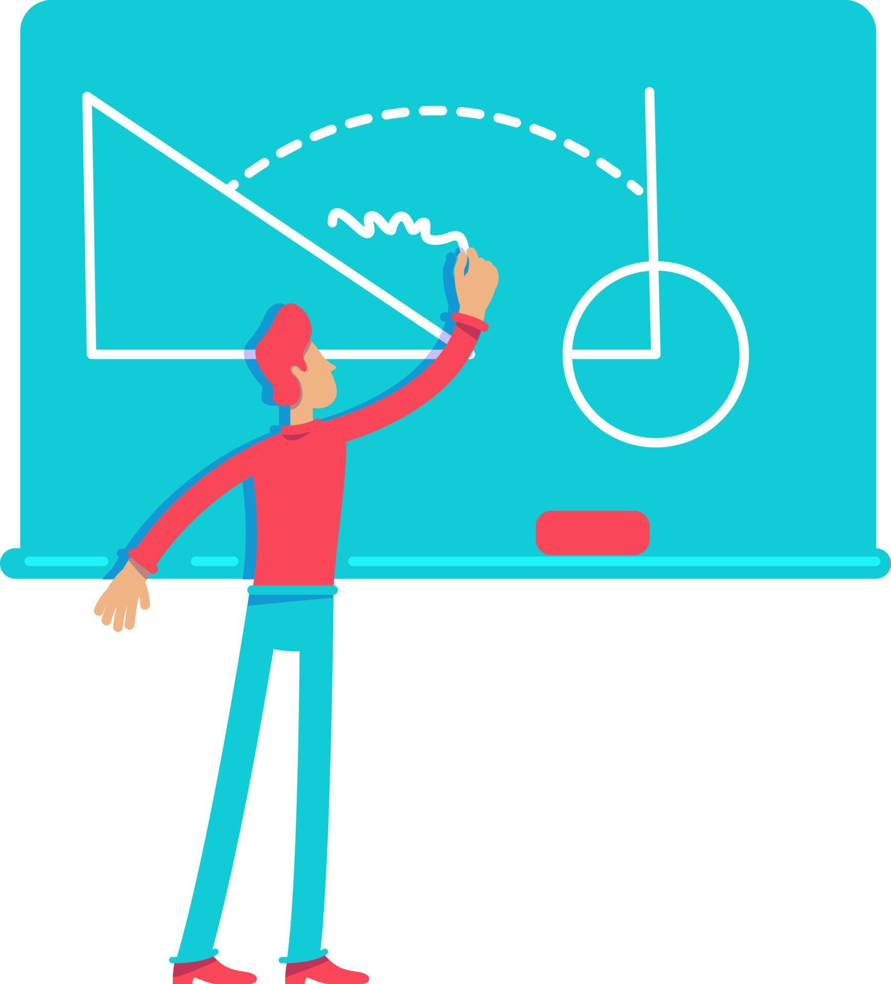 Man solving hard math problems semi flat color vector character 7122399 ...