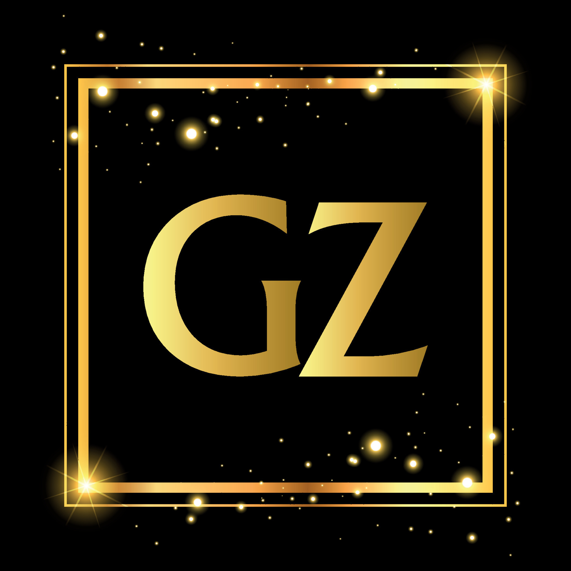 Simple Elegance Initial Letter GZ Type Logo Sign Symbol Icon, Inside the square. A charming logo ...
