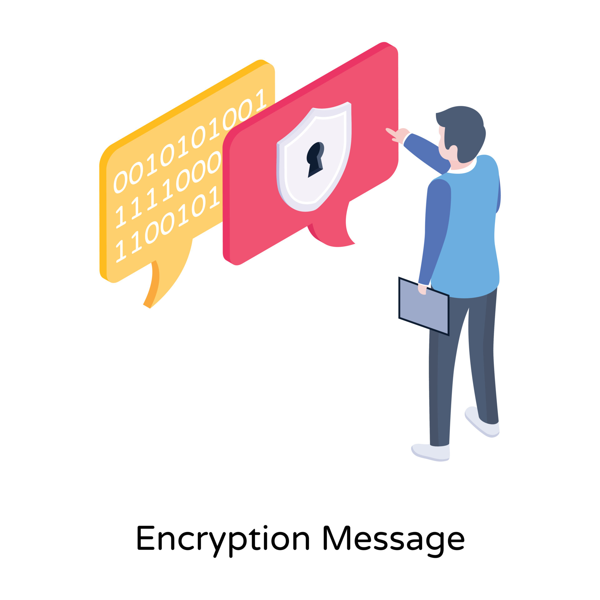 A modern isometric icon of encryption message 7131692 Vector Art at ...