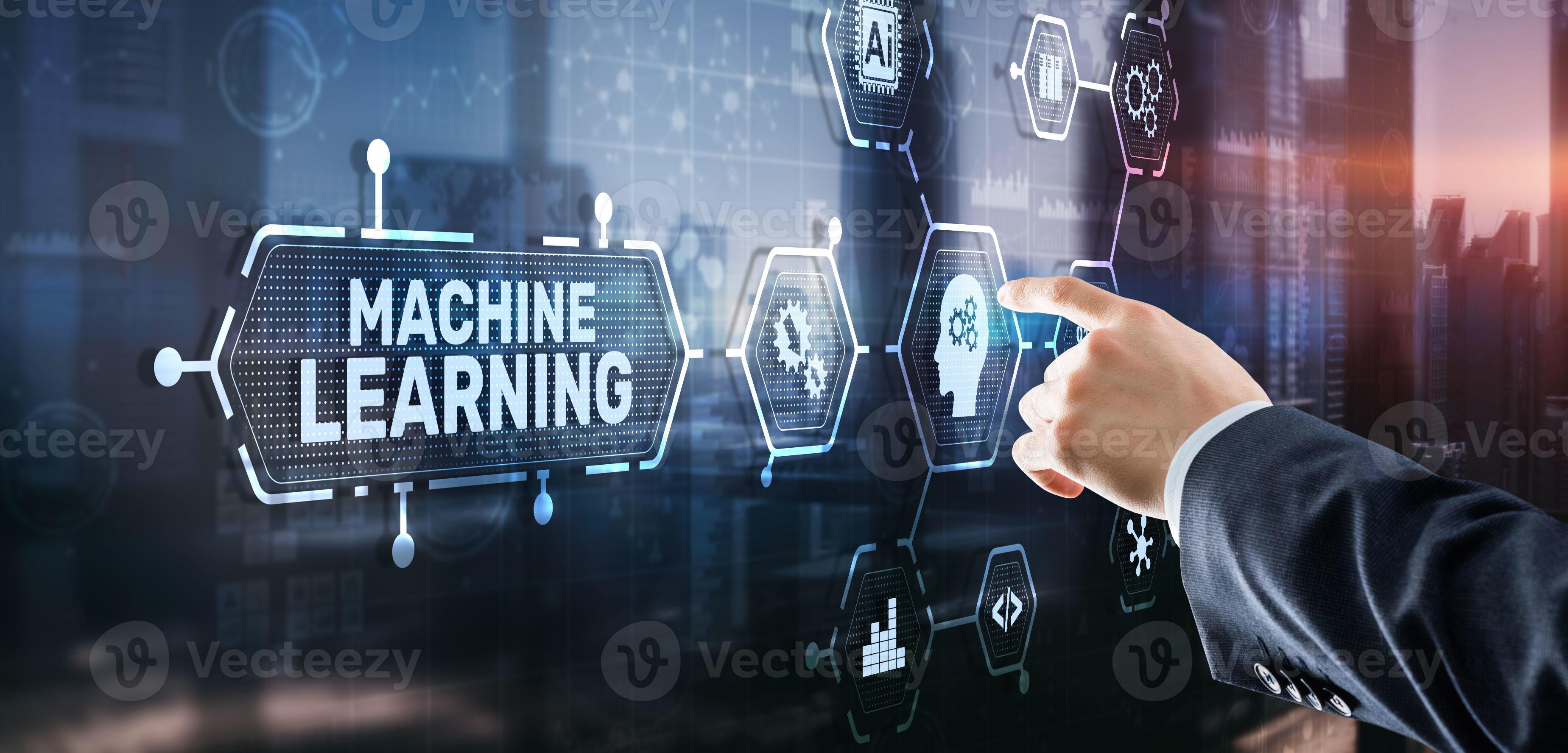 Machine Learning Modern Computer Technologies concept. Artificial ...